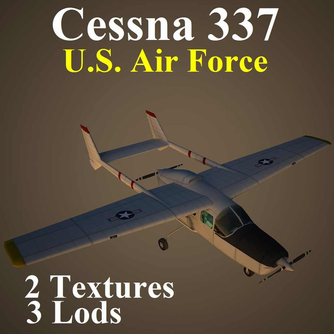 3d model cessna 337 usa aircraft