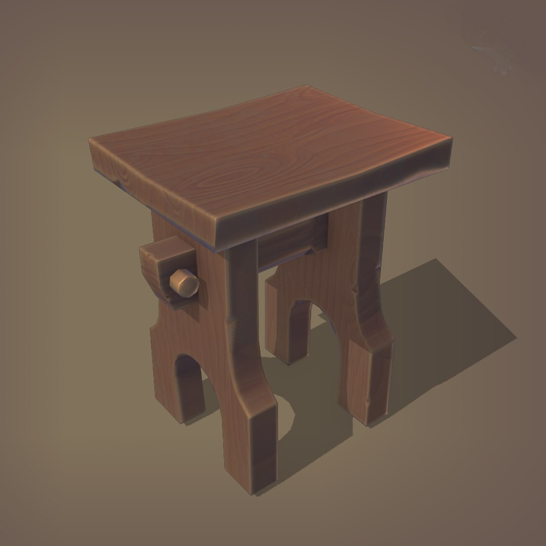 Stool Medieval 3D Model - TurboSquid 1555572