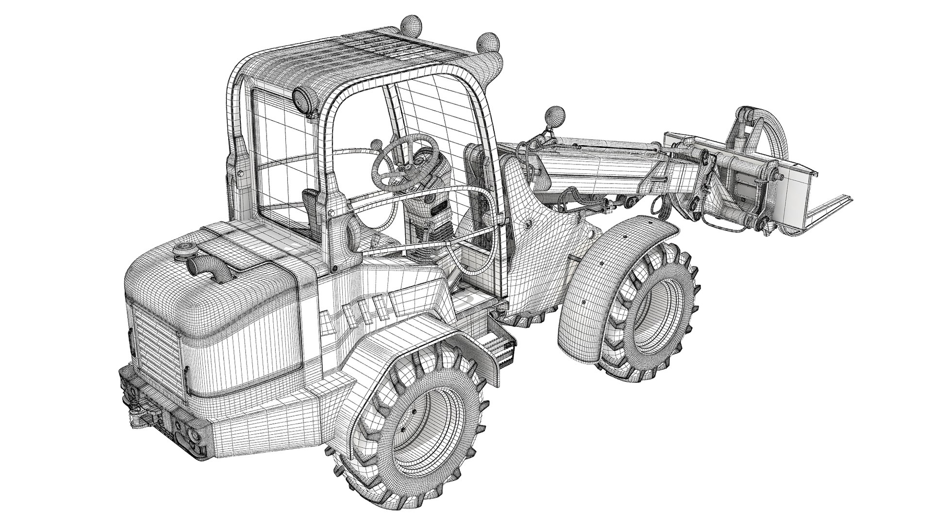 3D Telehandler Forklift Model - TurboSquid 2036549
