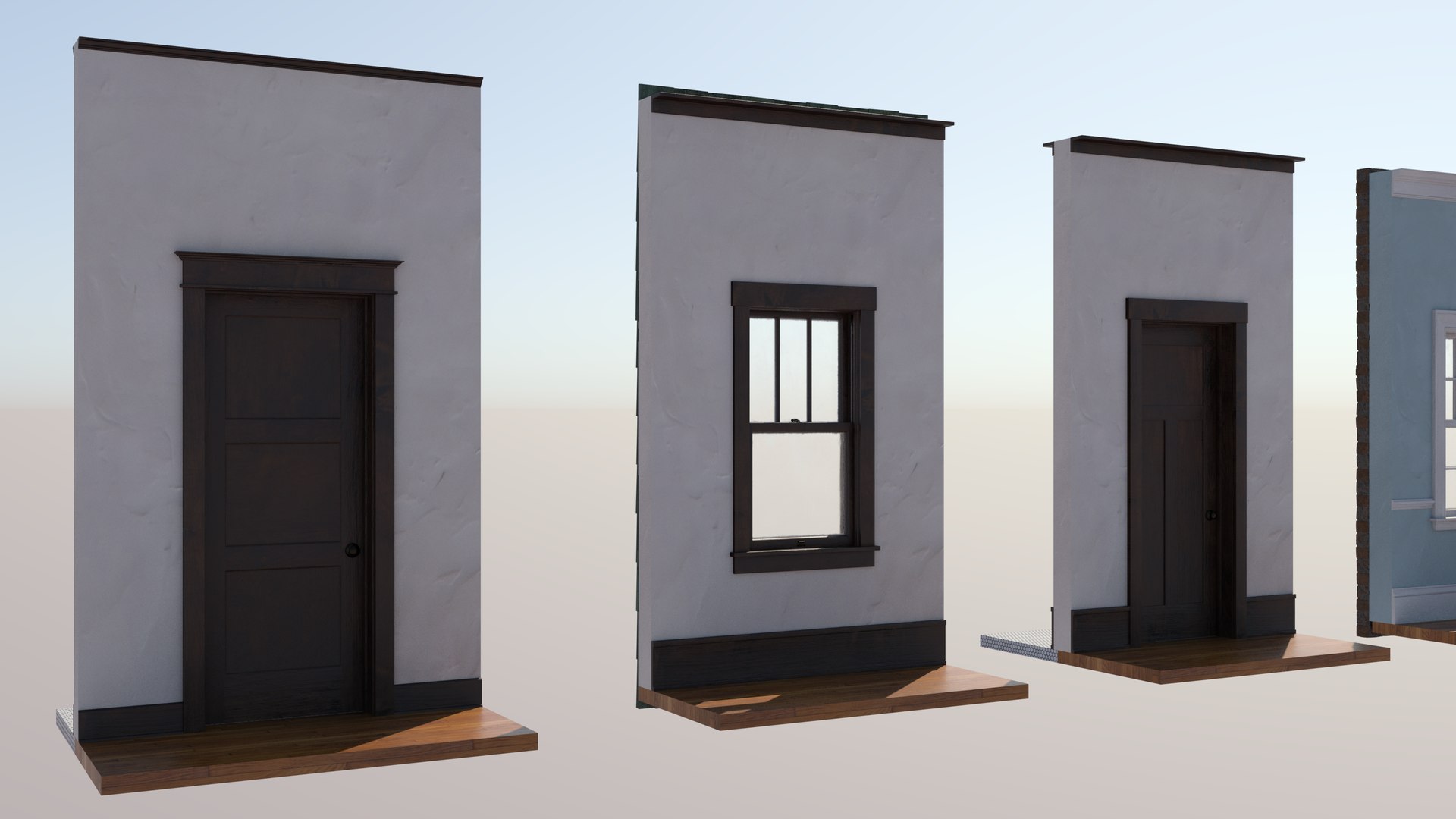 Historic Wood Windows And Doors Model - TurboSquid 1796718