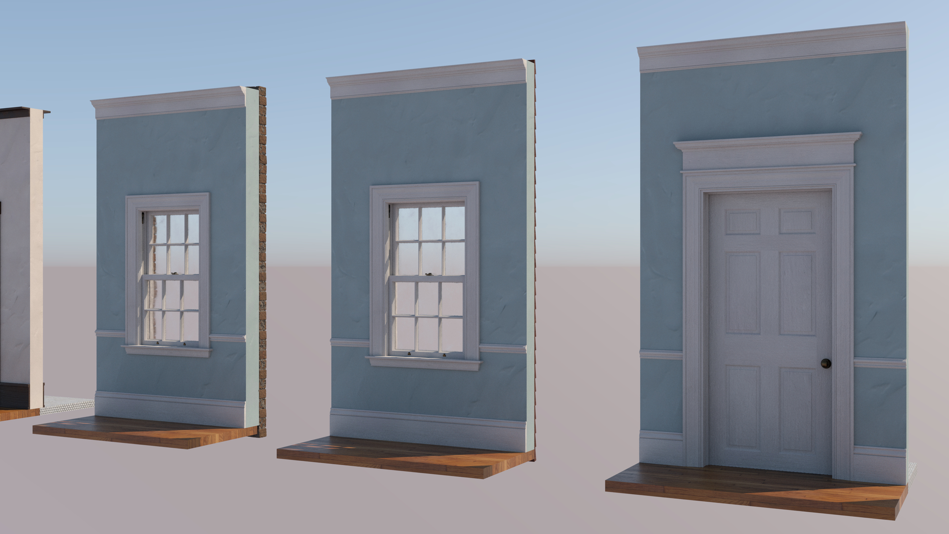 Historic Wood Windows and Doors model - TurboSquid 1796718