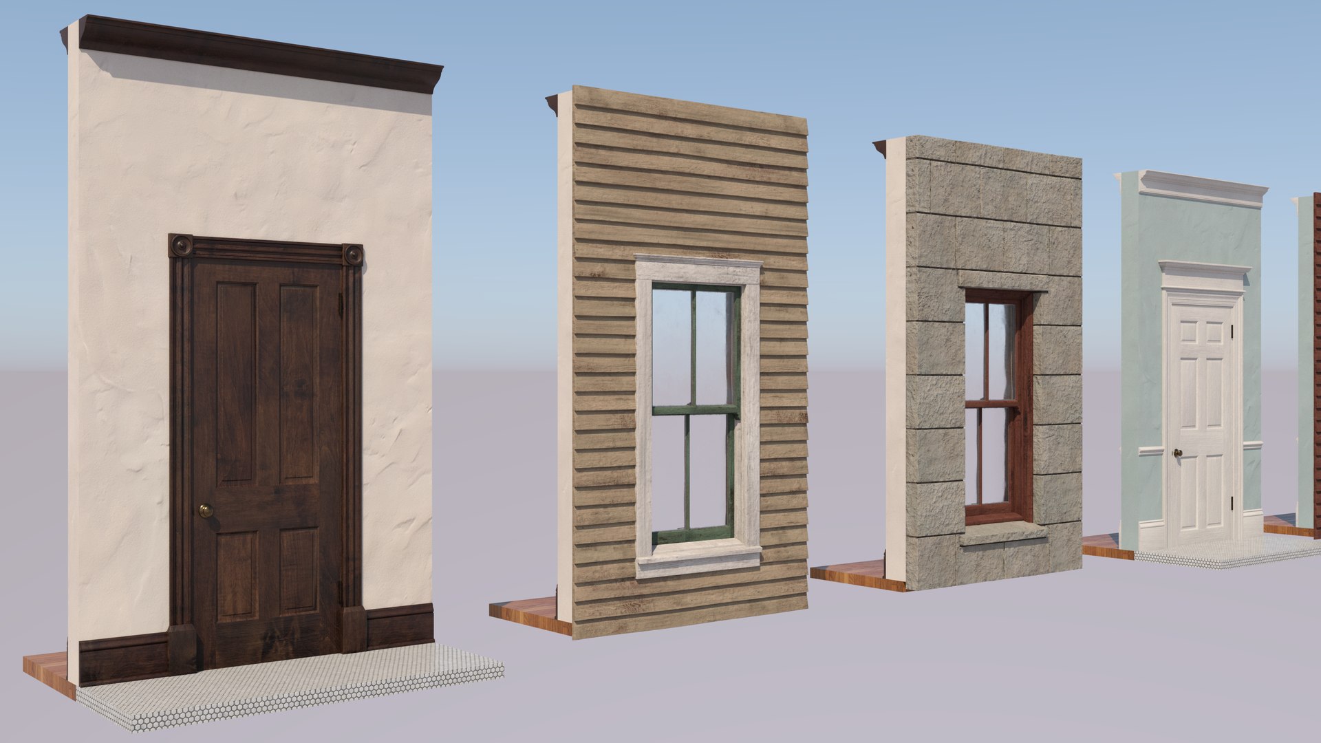 Historic Wood Windows And Doors Model - TurboSquid 1796718