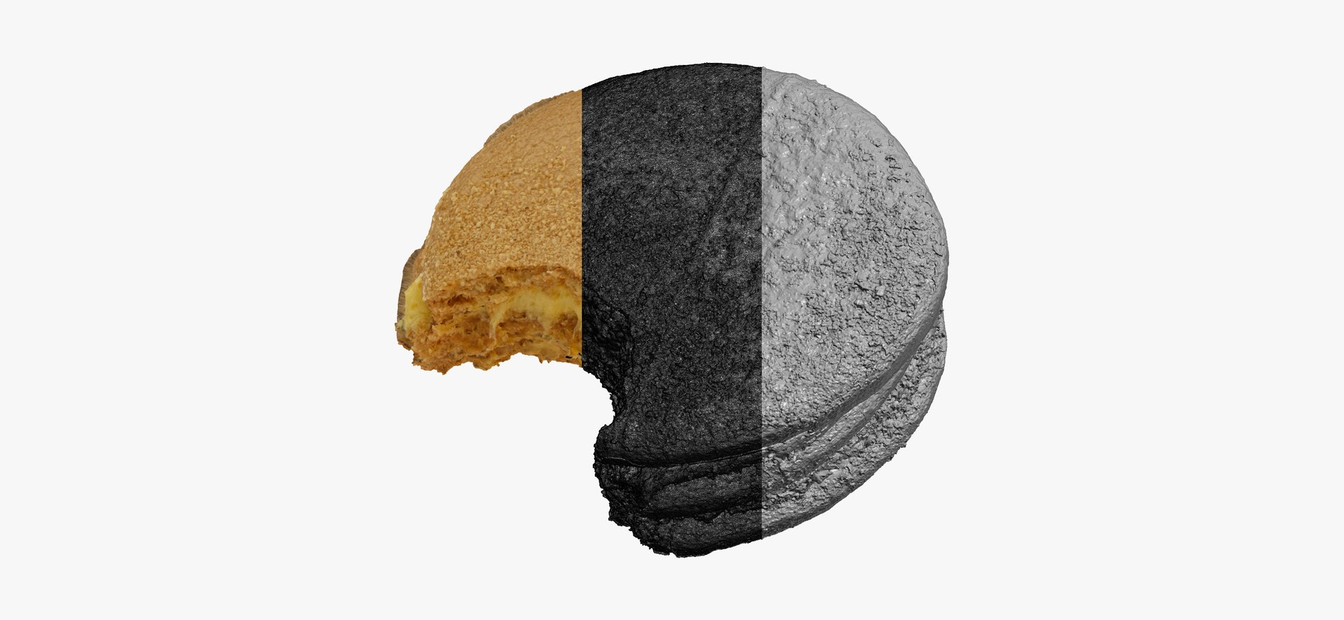 3D Round Honey Cake 01 Bitten RAW Scan Model - TurboSquid 1957144