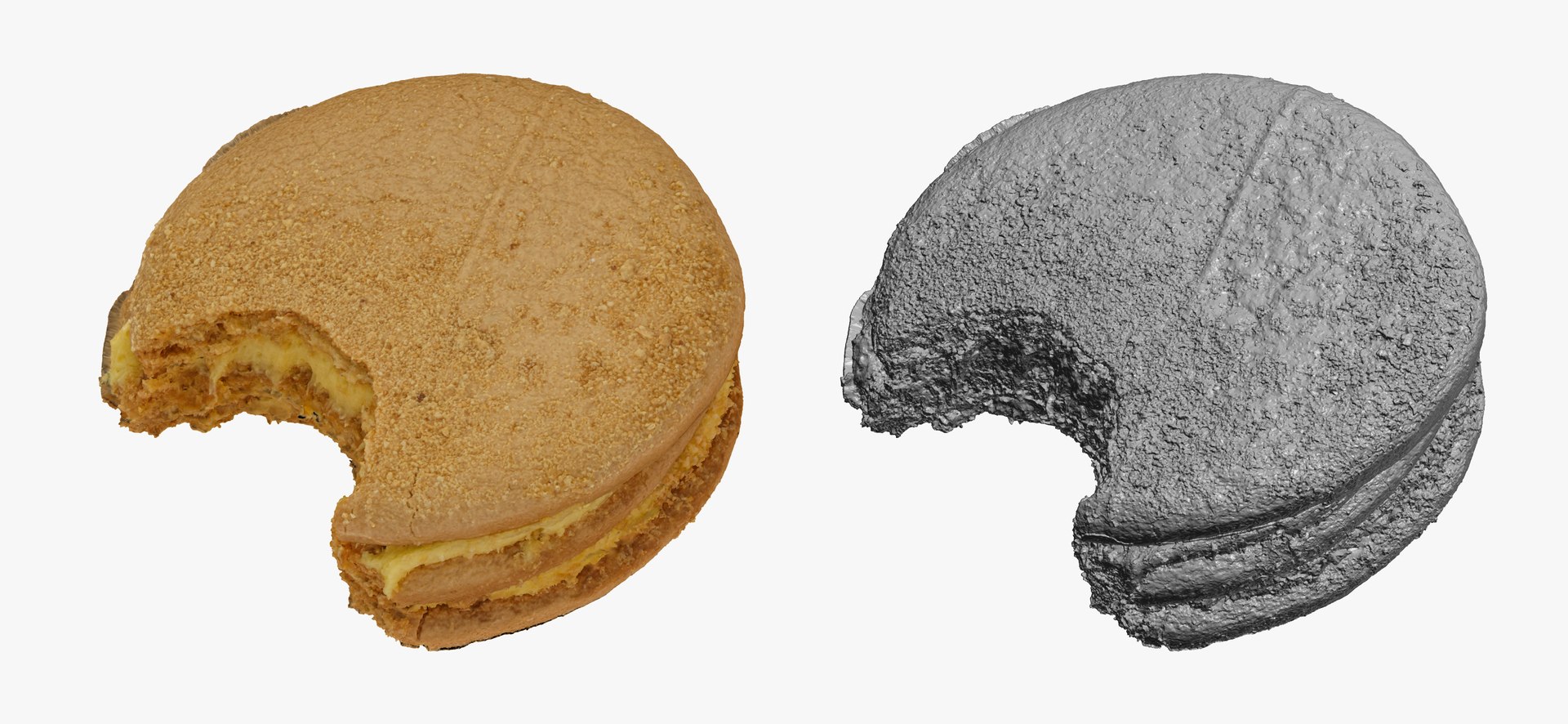 3D Round Honey Cake 01 Bitten RAW Scan Model - TurboSquid 1957144