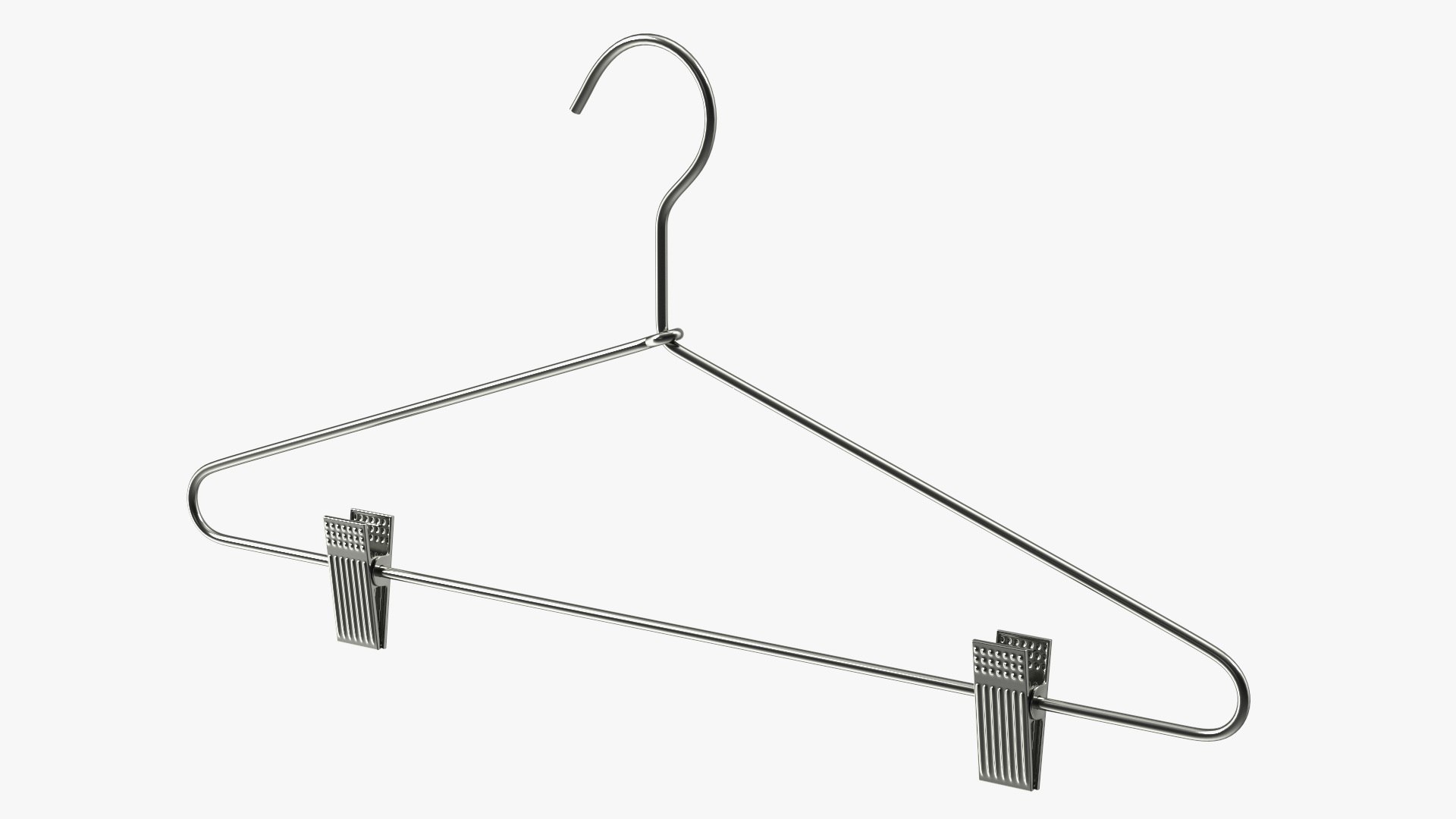 Metal Hanger With Pant Clips 3D - TurboSquid 2207157