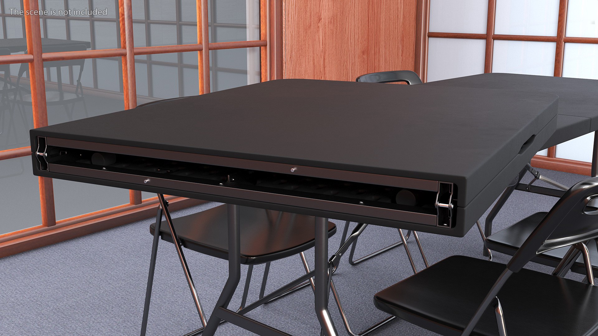 Deluxe Folded Table Black Model - TurboSquid 2104038