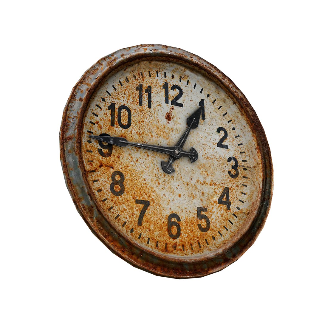 3D Rusty Old Clock - TurboSquid 1539121