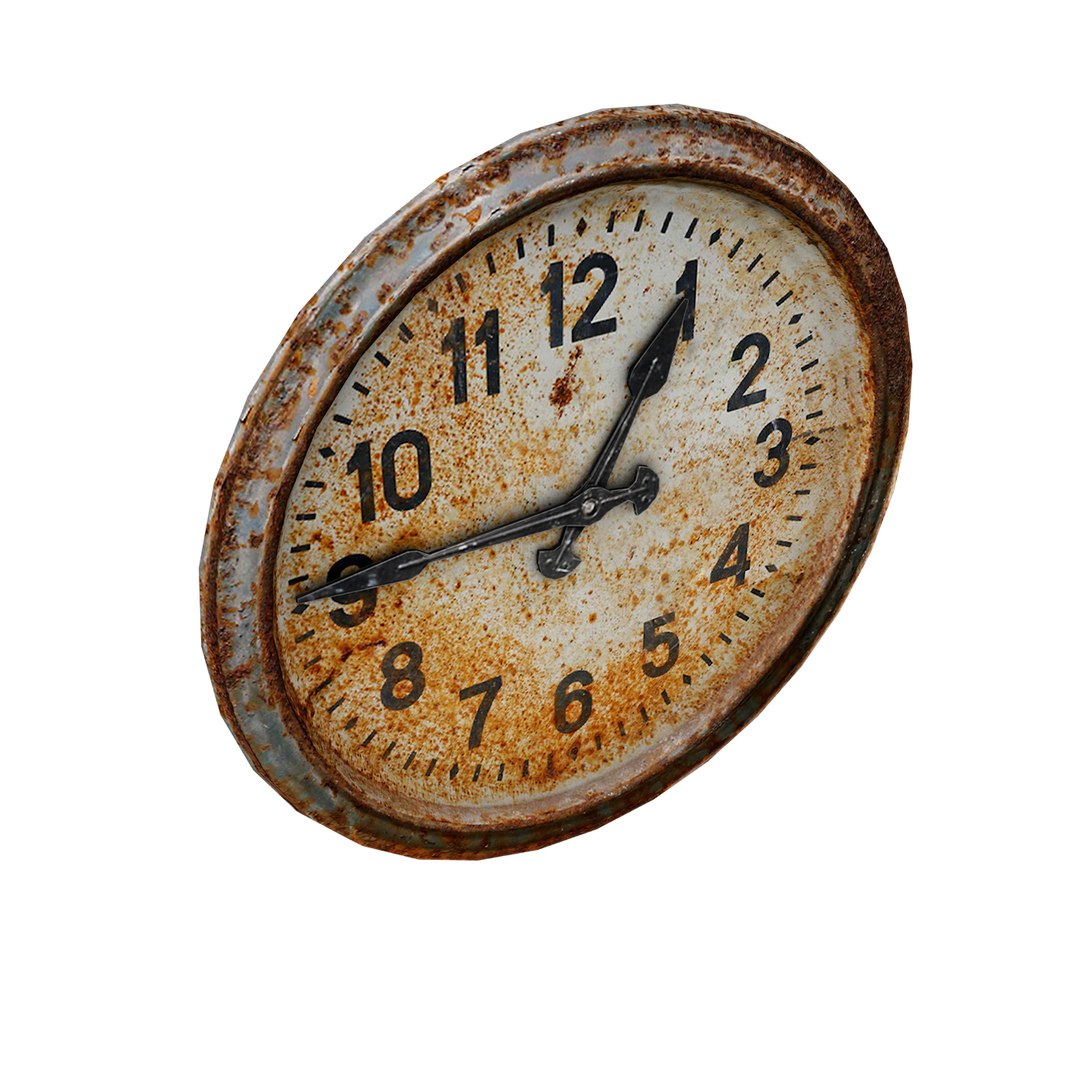 3D Rusty Old Clock - TurboSquid 1539121