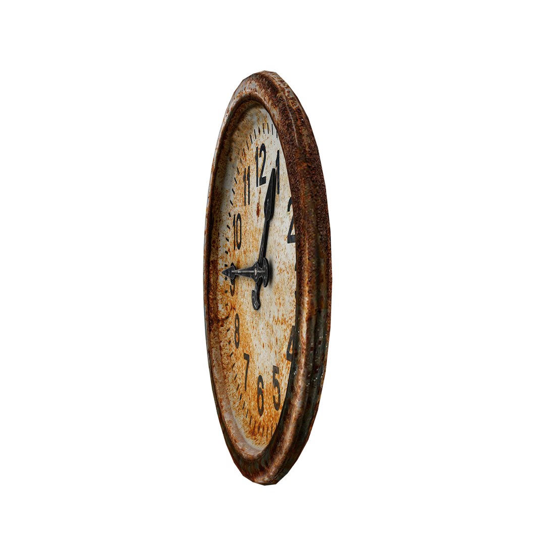 3D Rusty Old Clock - TurboSquid 1539121