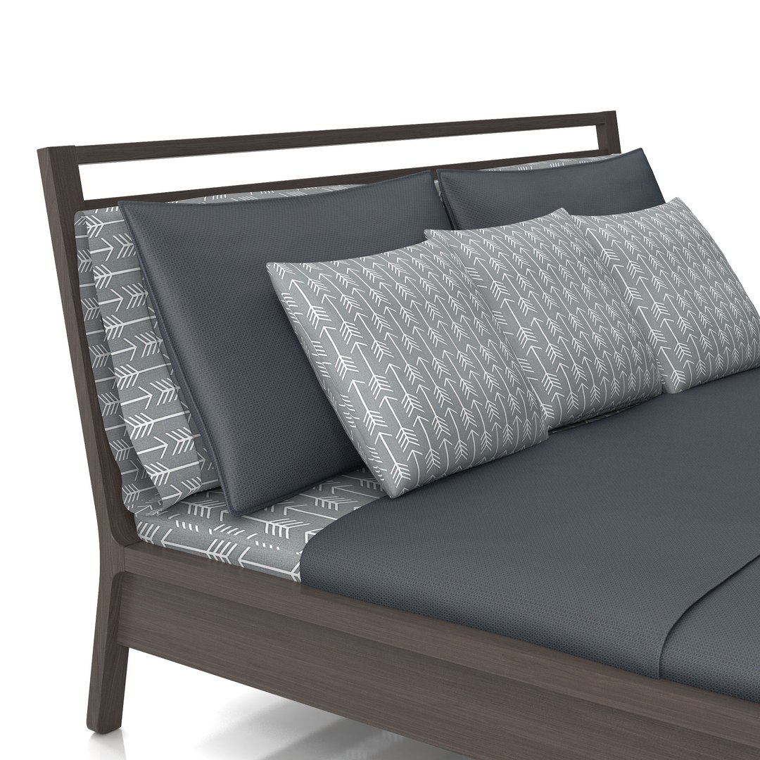 3d Woodrow Queen Bed Frame Model