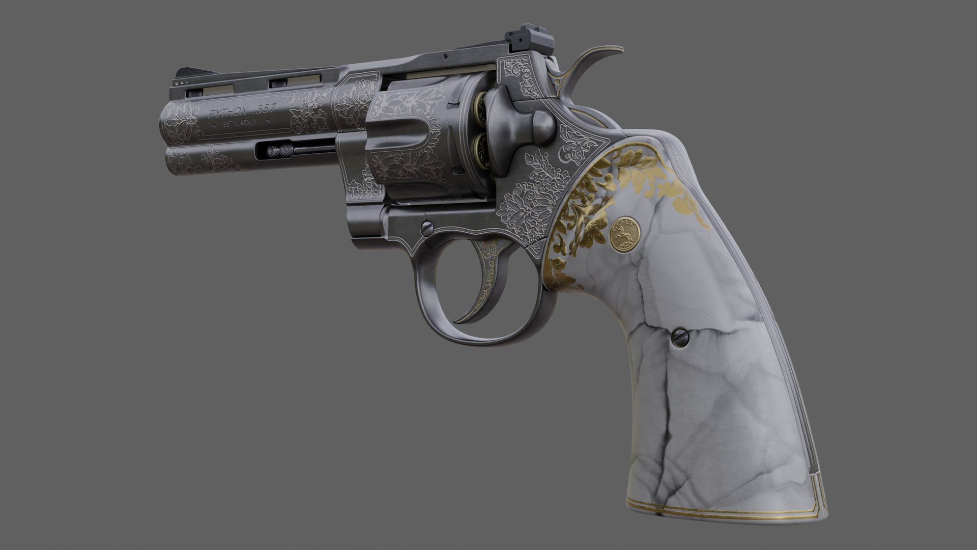 Colt Python 357 4 Inch Engraved 3D - TurboSquid 2035870