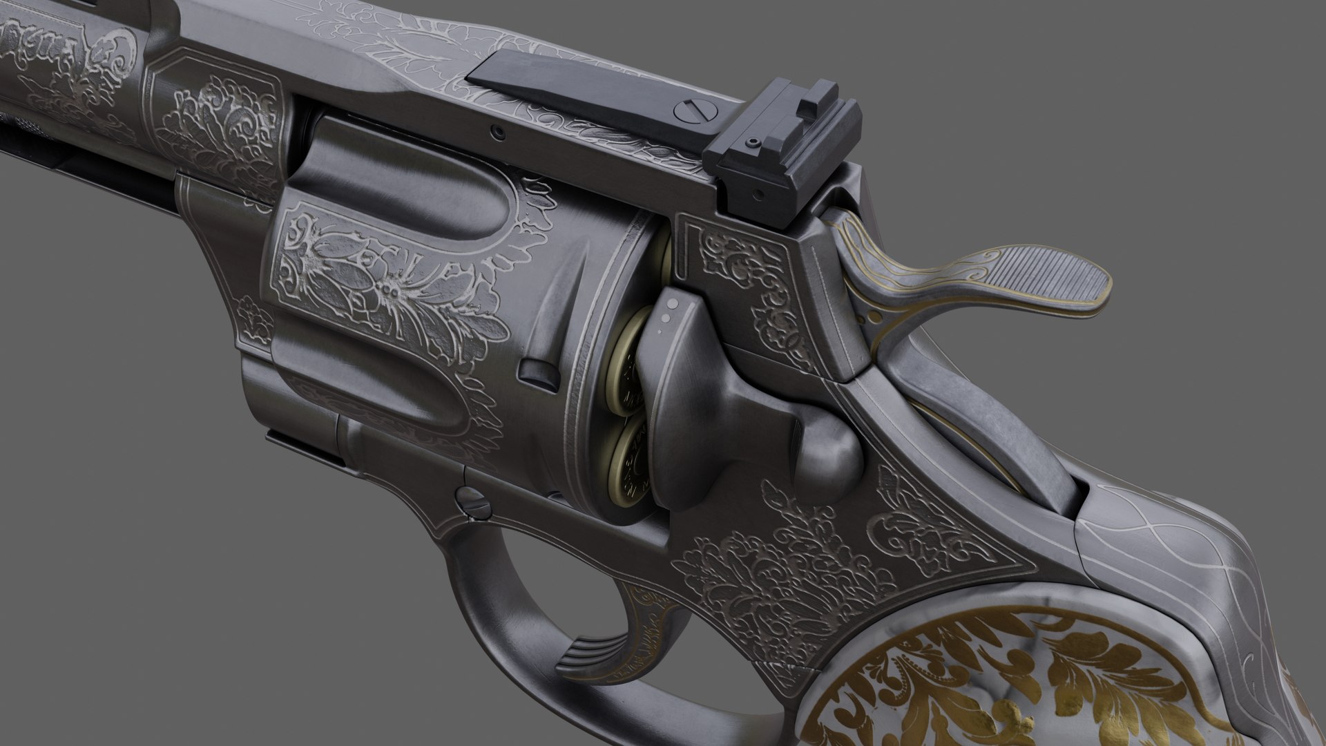 Colt Python 357 4 Inch Engraved 3D - TurboSquid 2035870