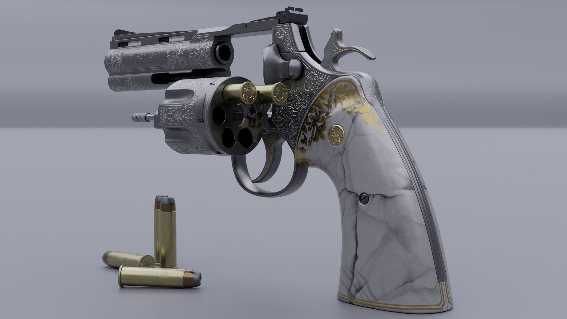 Colt Python 357 4 Inch Engraved 3D - TurboSquid 2035870