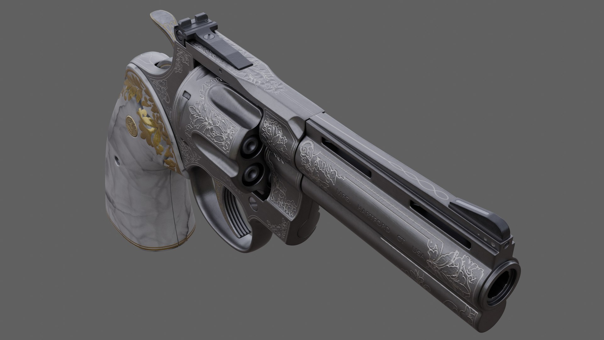 Colt Python 357 4 Inch Engraved 3D - TurboSquid 2035870