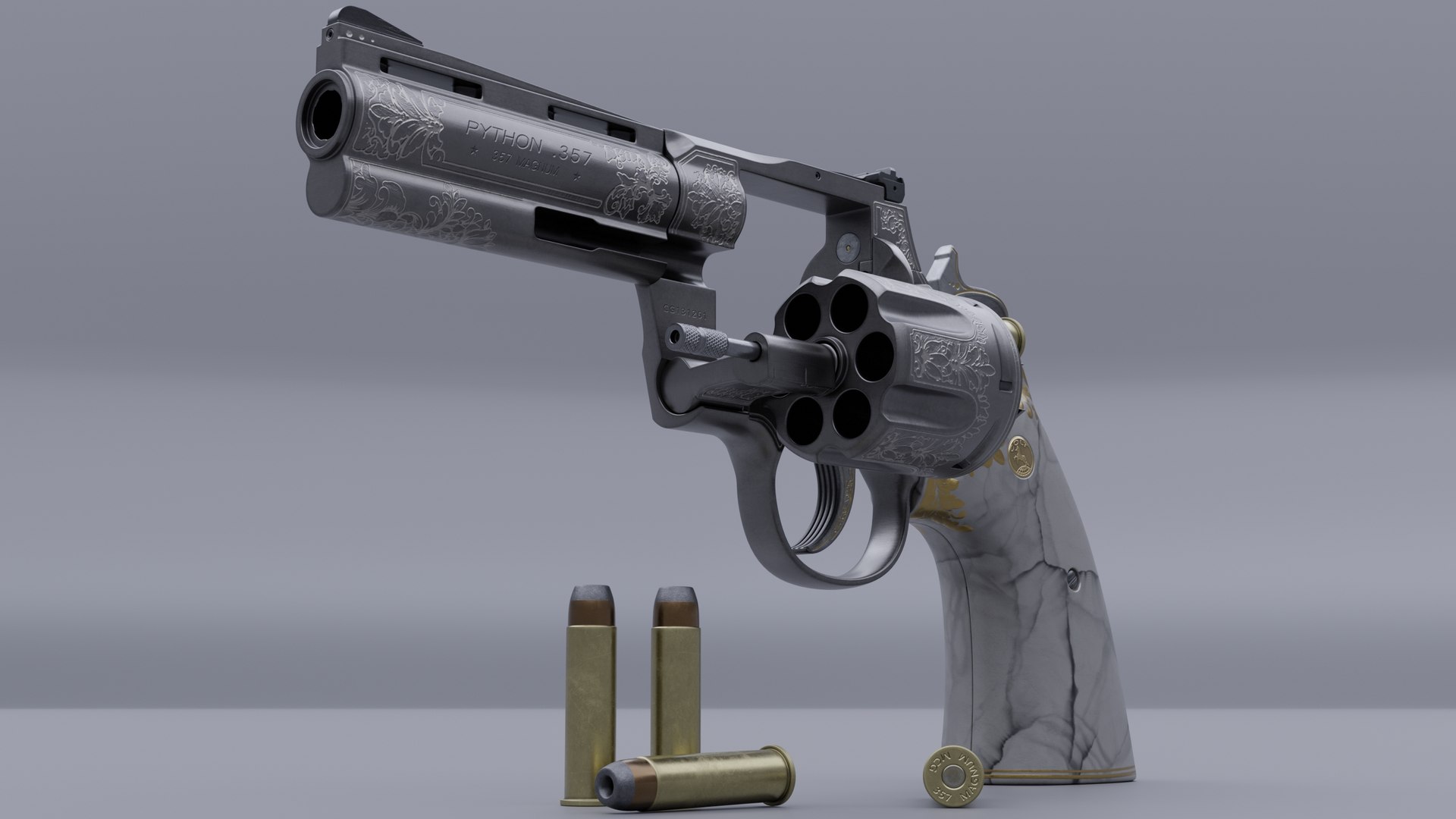 Colt Python 357 4 Inch Engraved 3D - TurboSquid 2035870