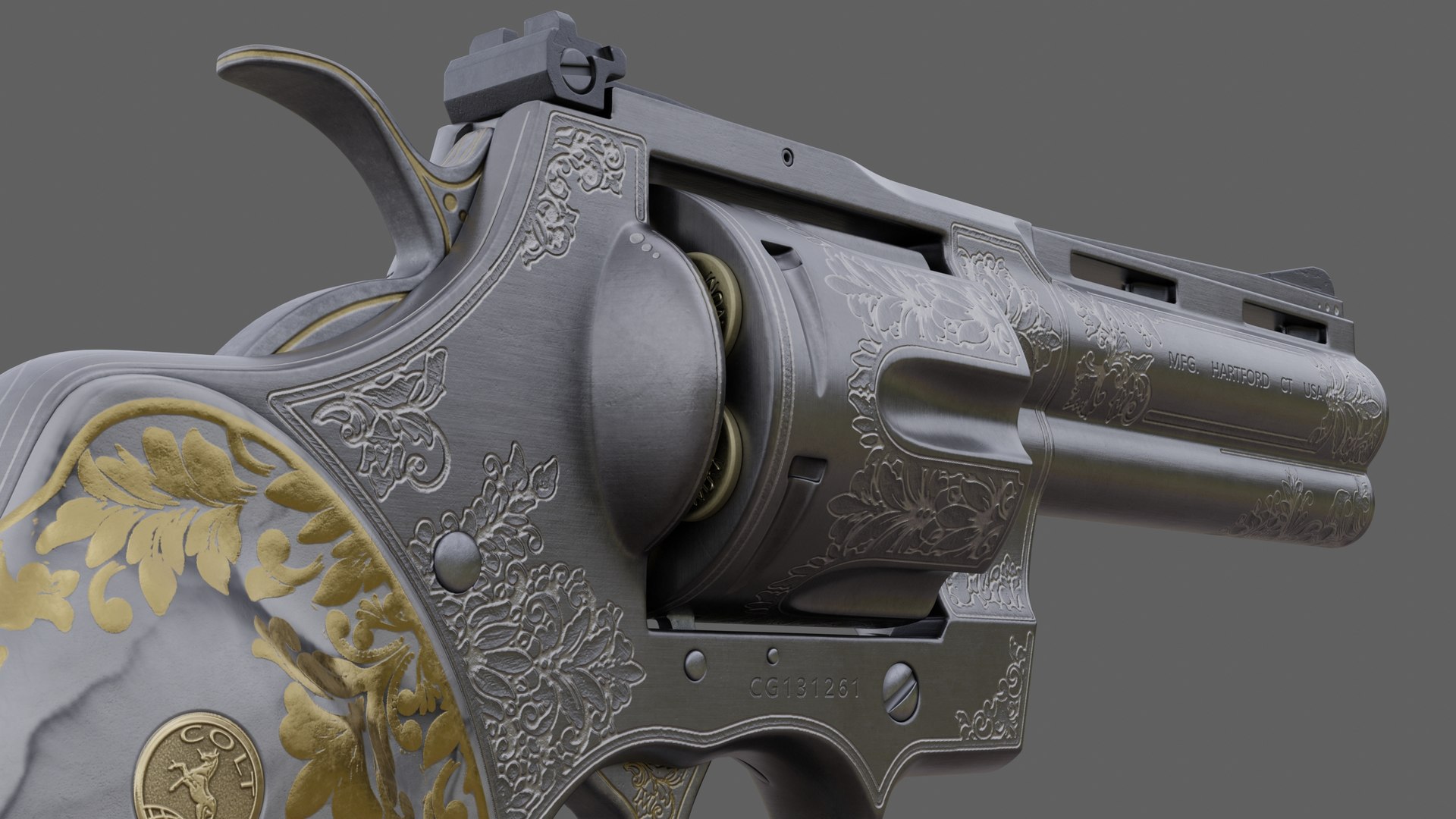 Colt Python 357 4 Inch Engraved 3D - TurboSquid 2035870