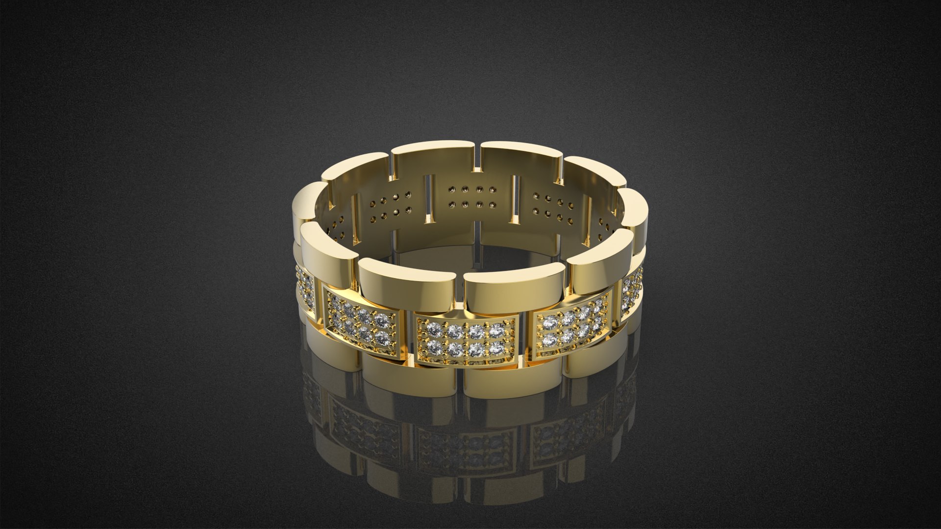 3D Model Wedding Rolex-like Ring 18-23 Sizes R31 3D Print Model ...