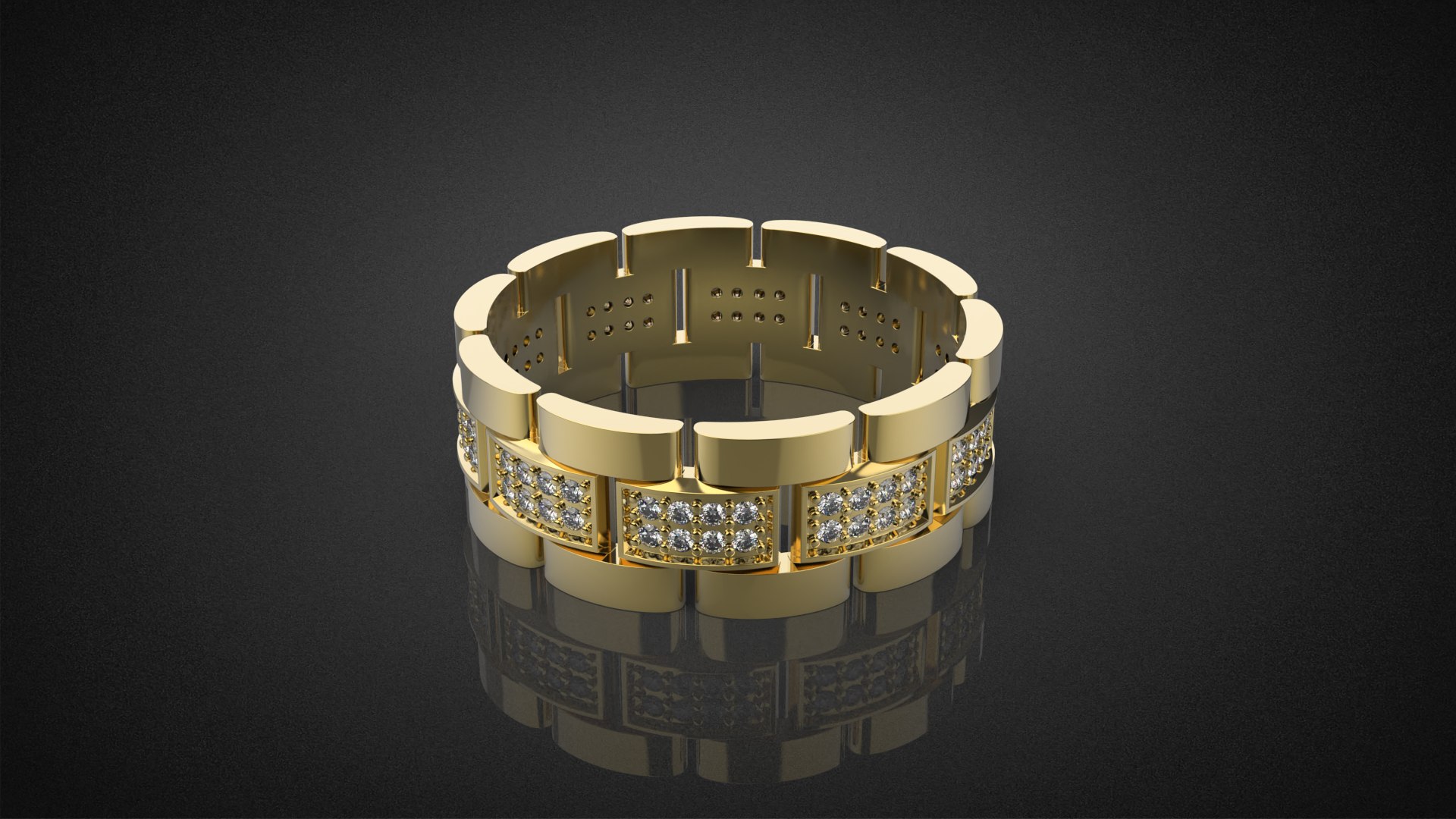 3D Model Wedding Rolex-like Ring 18-23 Sizes R31 3D Print Model ...
