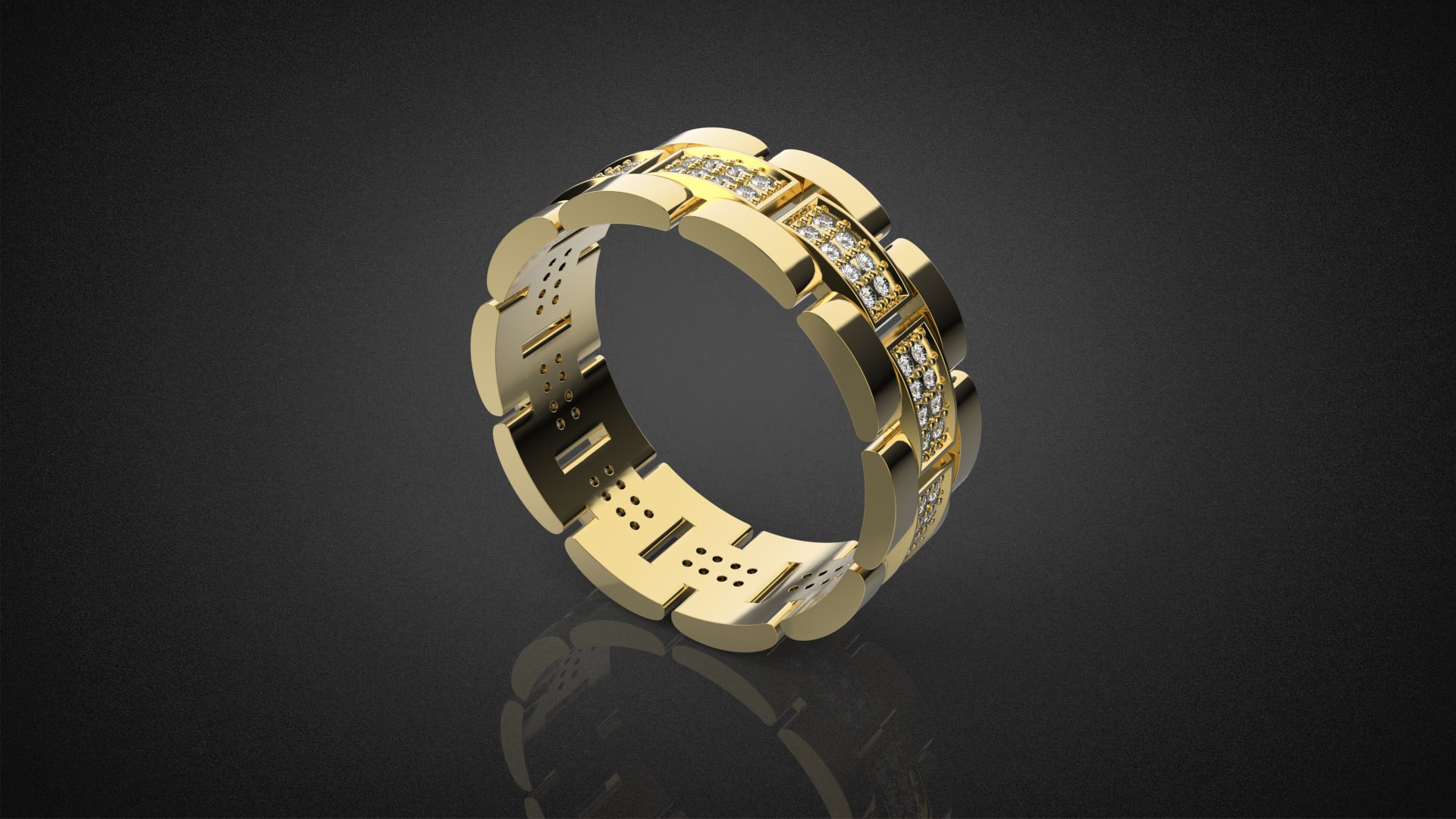 3D Model Wedding Rolex-like Ring 18-23 Sizes R31 3D Print Model ...