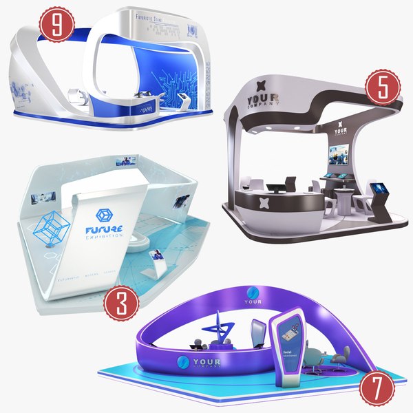 3D model Futuristic Exhibition Stand Collection 9 - TurboSquid 1903988