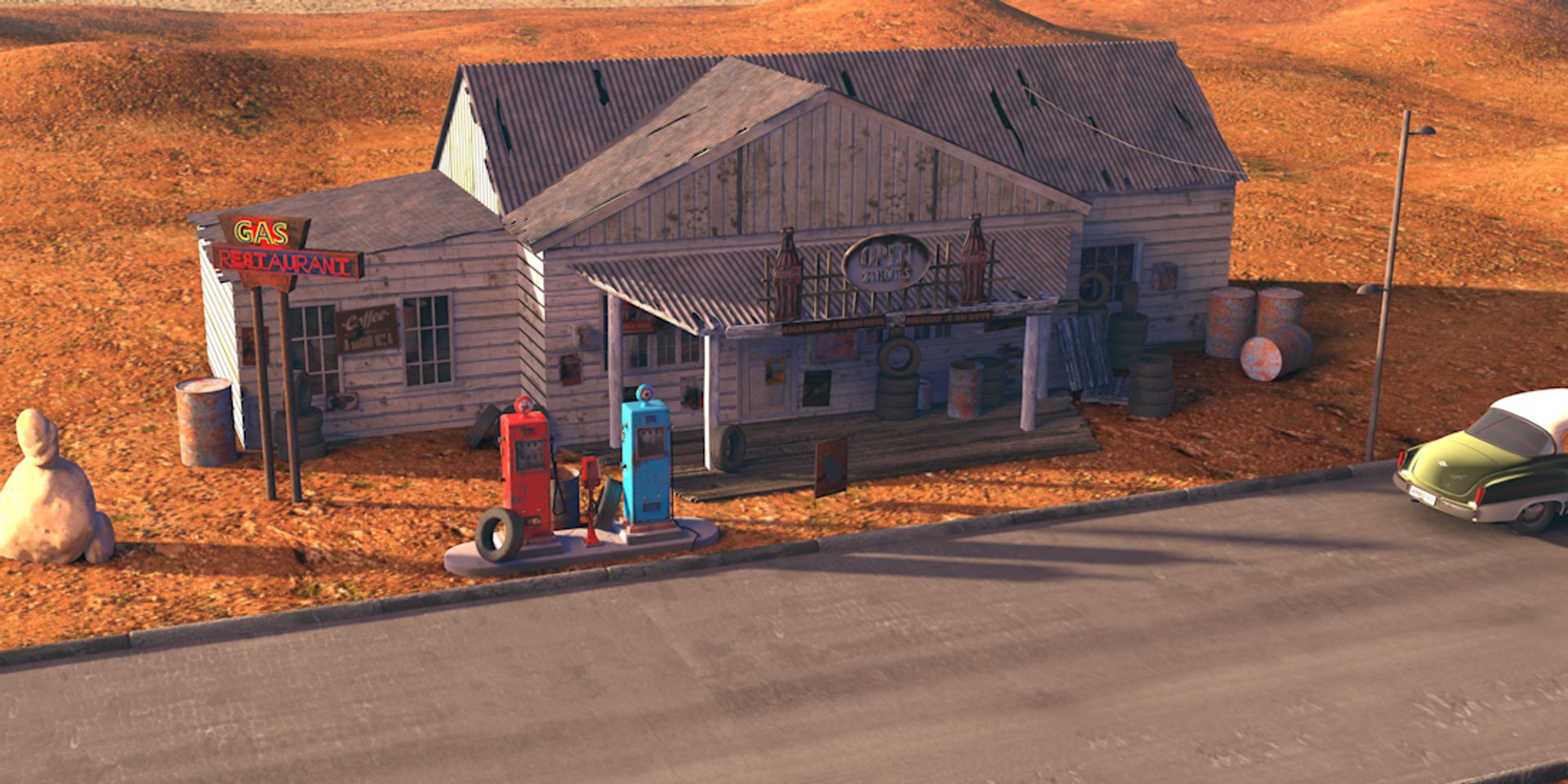 Day Night Scene Old 3d C4d