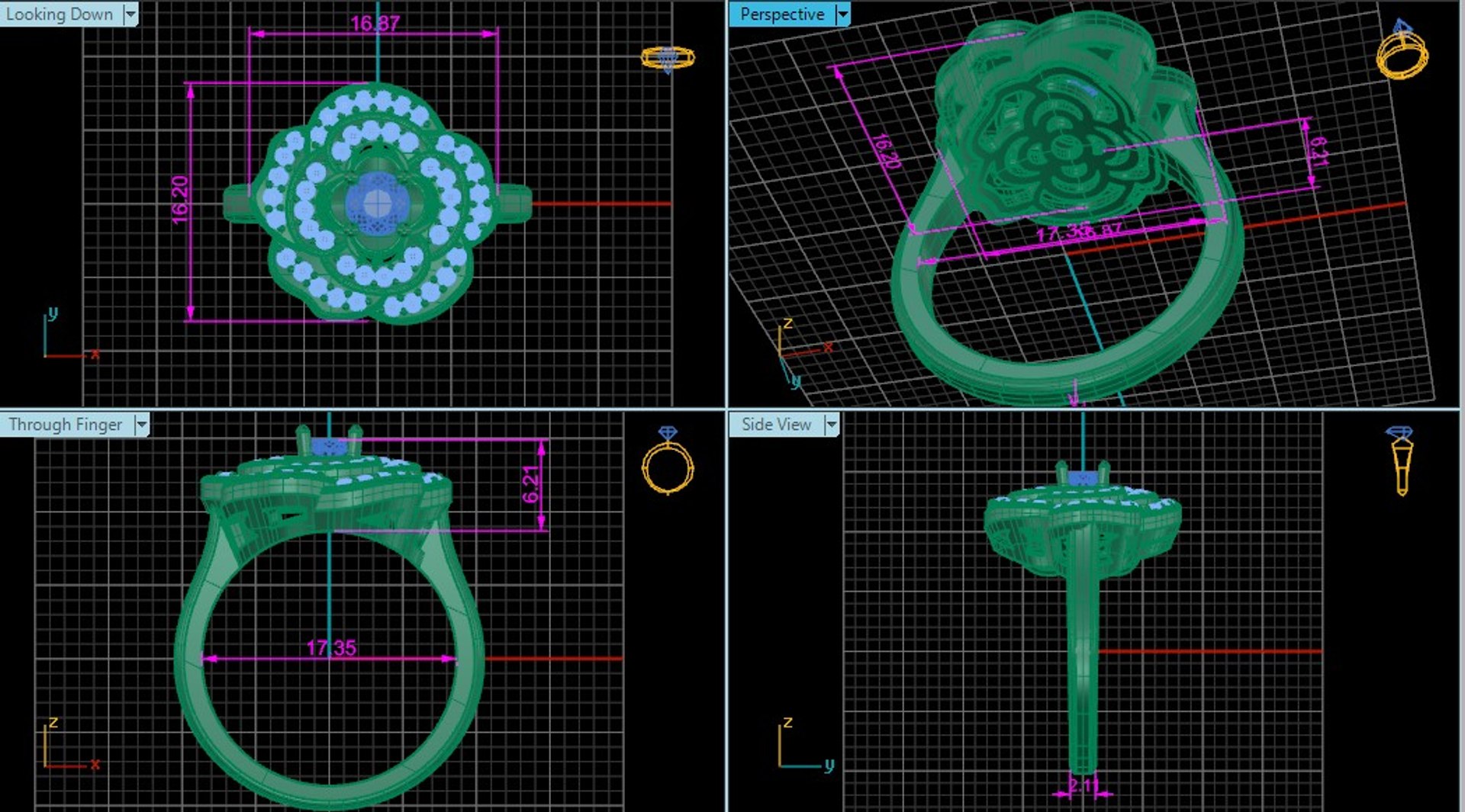 Rose Face Ring 4 3D Model - TurboSquid 1905236