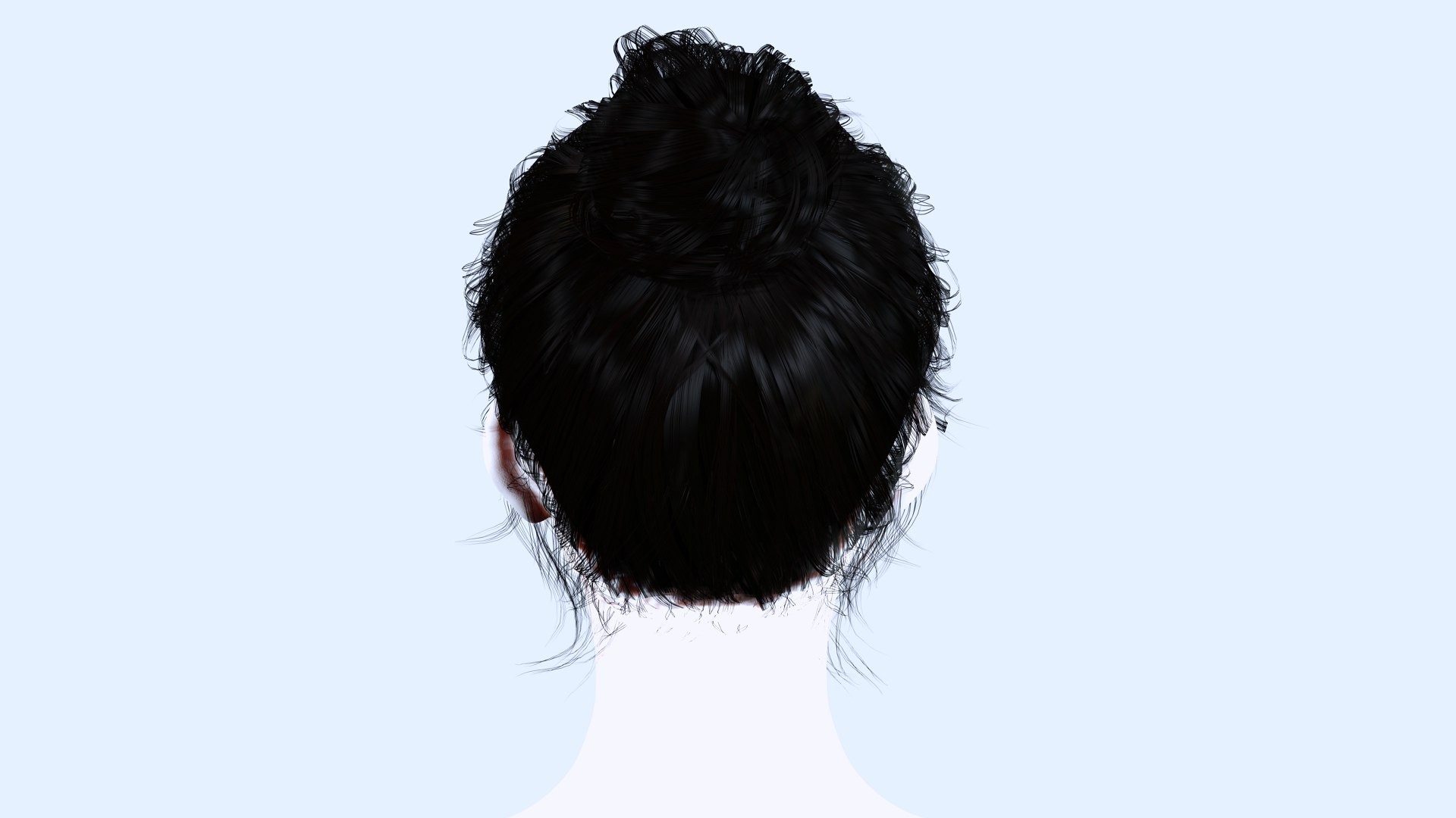 3D Realistic Women Bun Hairstyle - TurboSquid 2133347