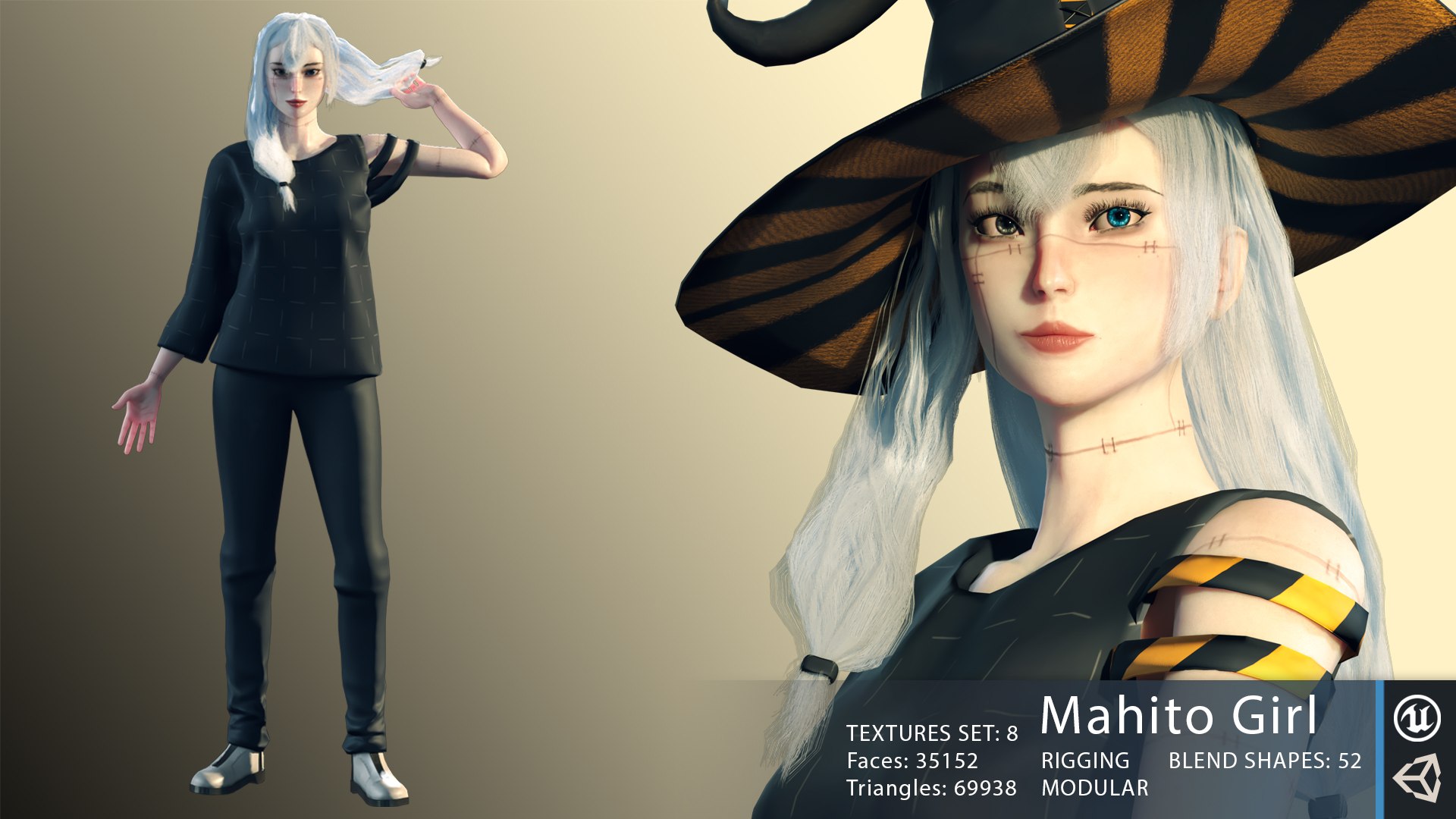 Mahito Girl Game Ready Modular Character 3D - TurboSquid 1810698