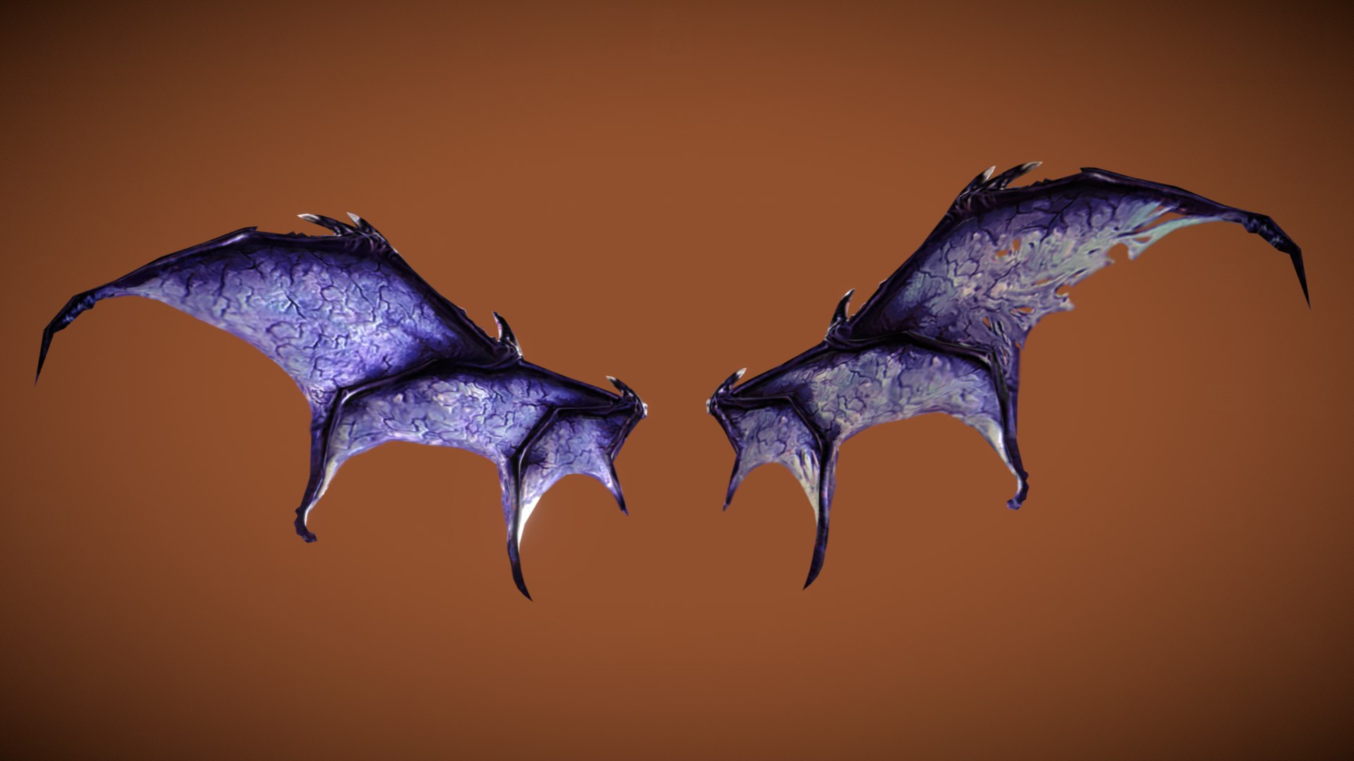 3D Low Poly Animated Dark Terror Wings - TurboSquid 1815949
