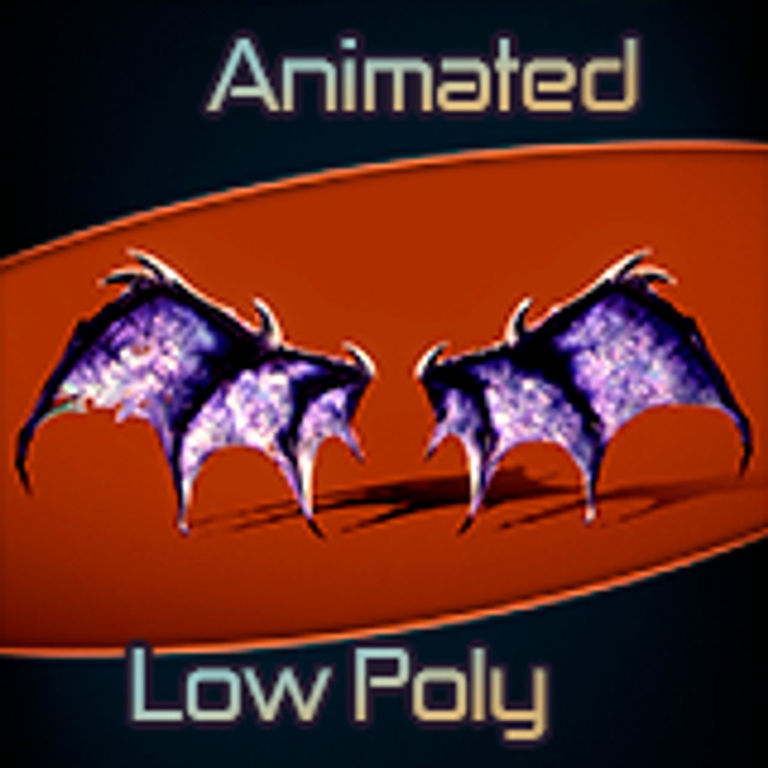 3D Low Poly Animated Dark Terror Wings - TurboSquid 1815949