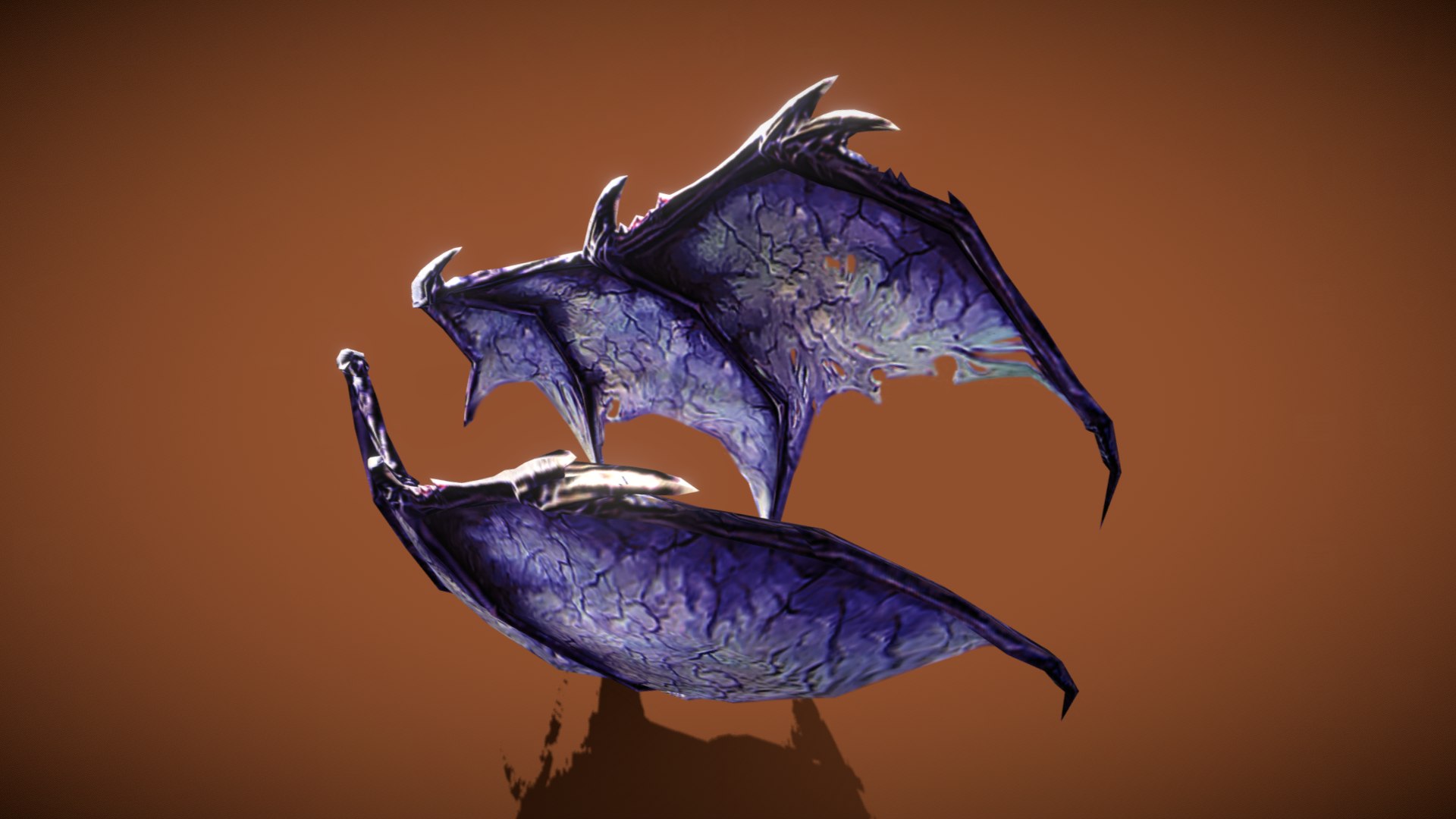 3D Low Poly Animated Dark Terror Wings - TurboSquid 1815949