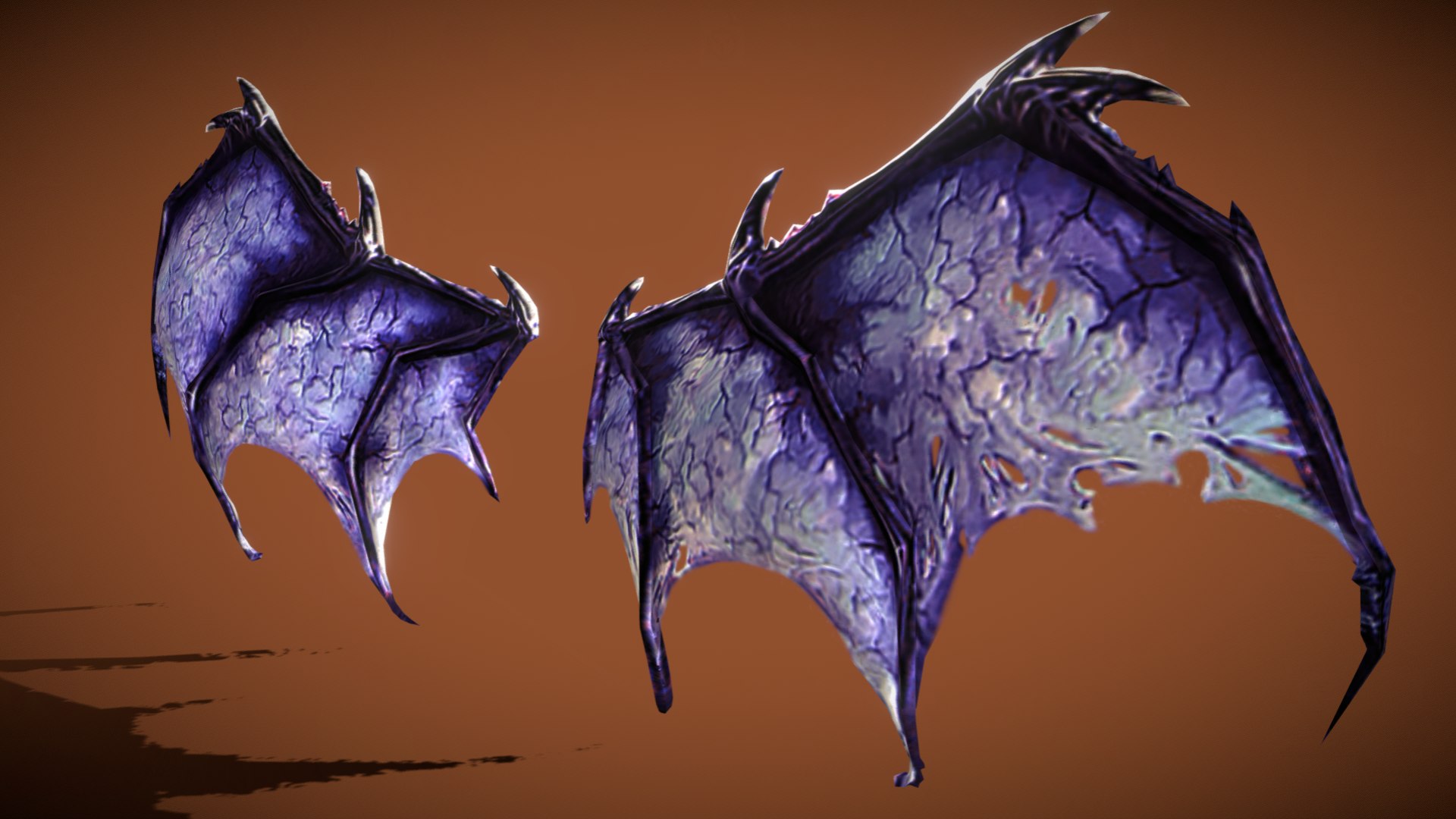 3D Low Poly Animated Dark Terror Wings - TurboSquid 1815949