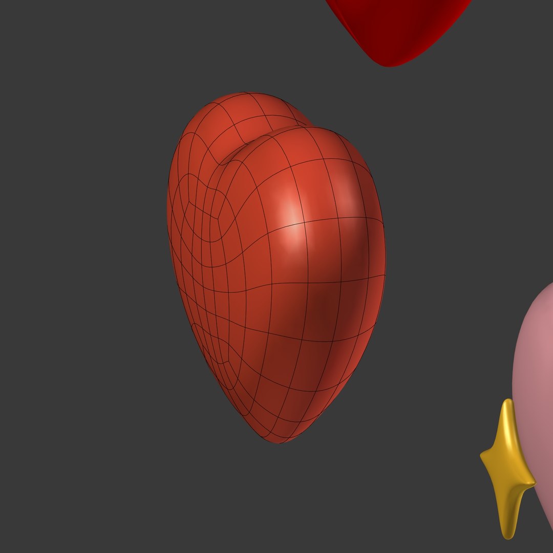 3D Hearts Icons Model - TurboSquid 1292381