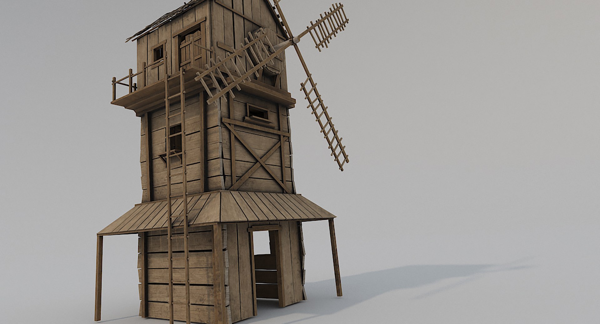 Medieval Wooden Windmill 3D Model - TurboSquid 1738082