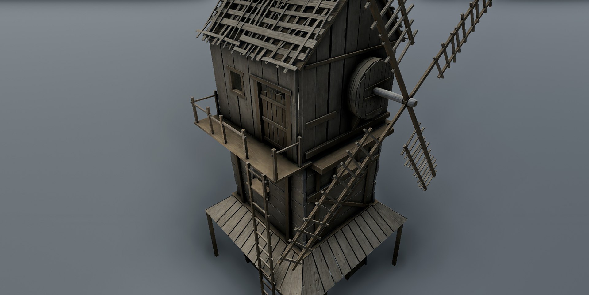Medieval Wooden Windmill 3D Model - TurboSquid 1738082