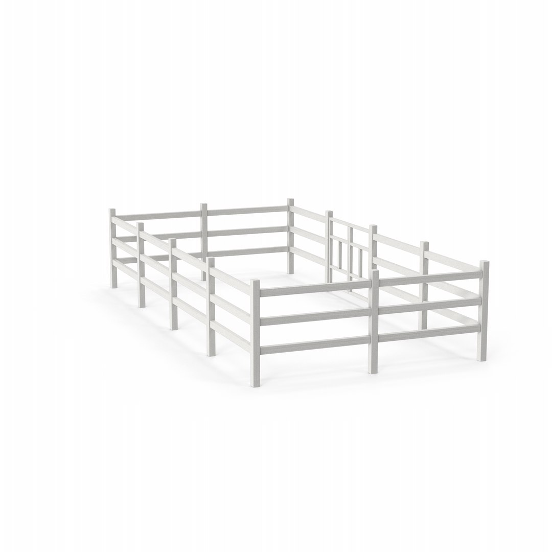 White Fence 3D Model - TurboSquid 2057509