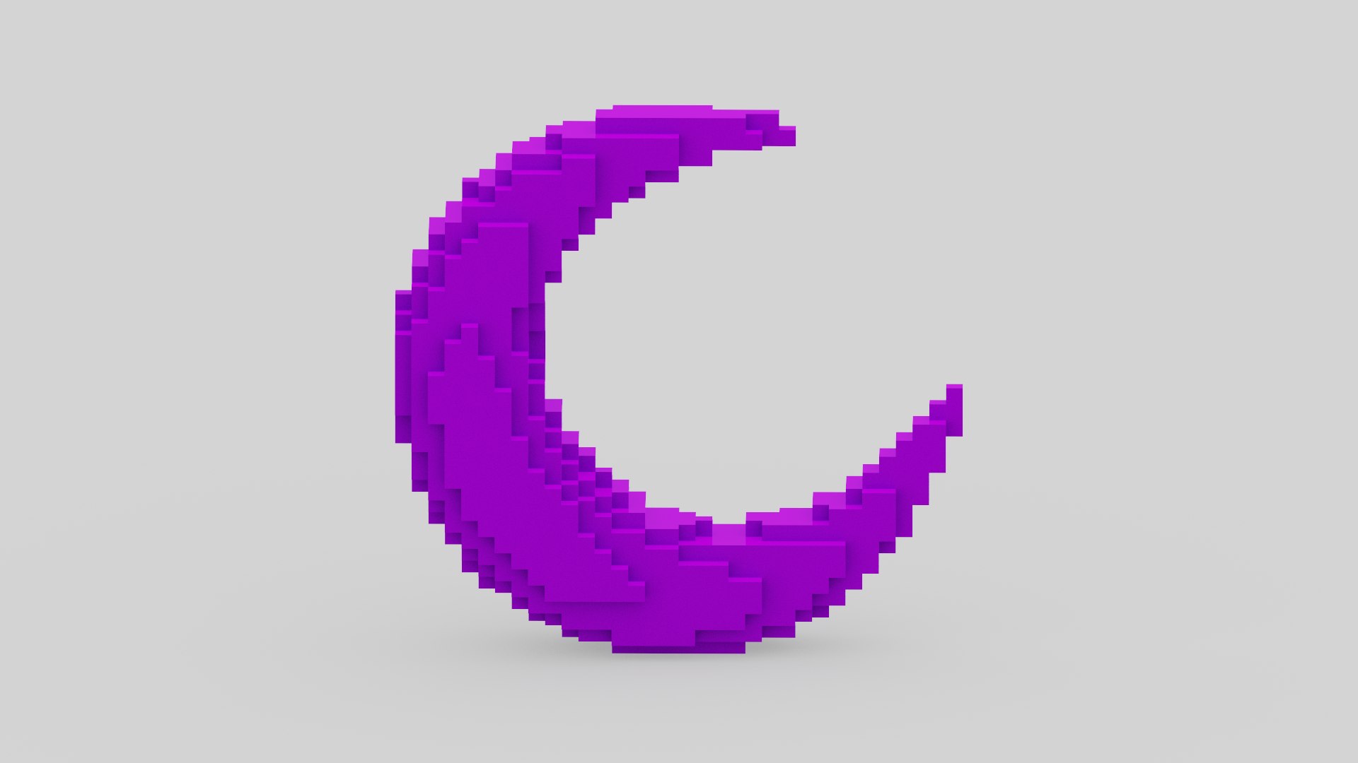 3D Purple Voxel Moon - TurboSquid 2036890