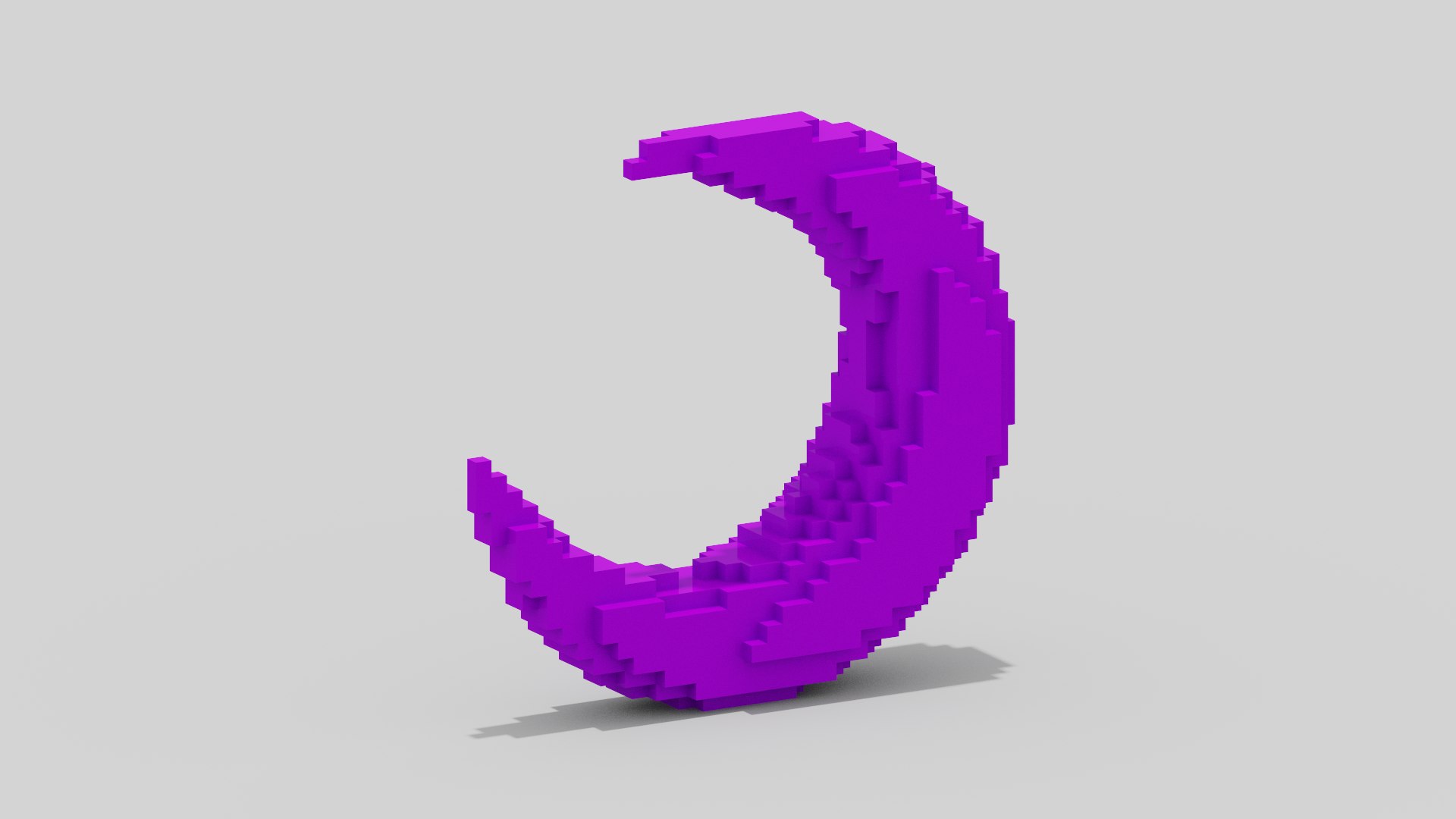 3D Purple Voxel Moon - TurboSquid 2036890
