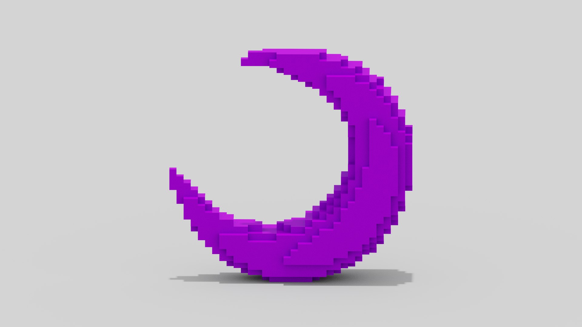 3D Purple Voxel Moon - TurboSquid 2036890