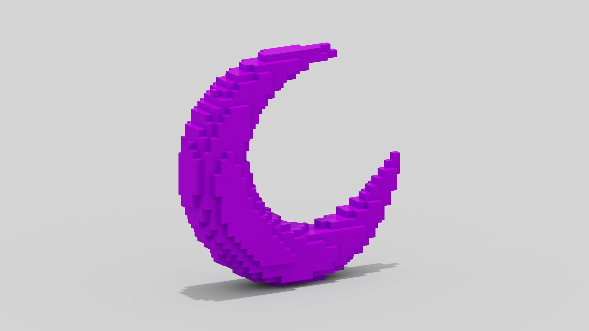 3D Purple Voxel Moon - TurboSquid 2036890