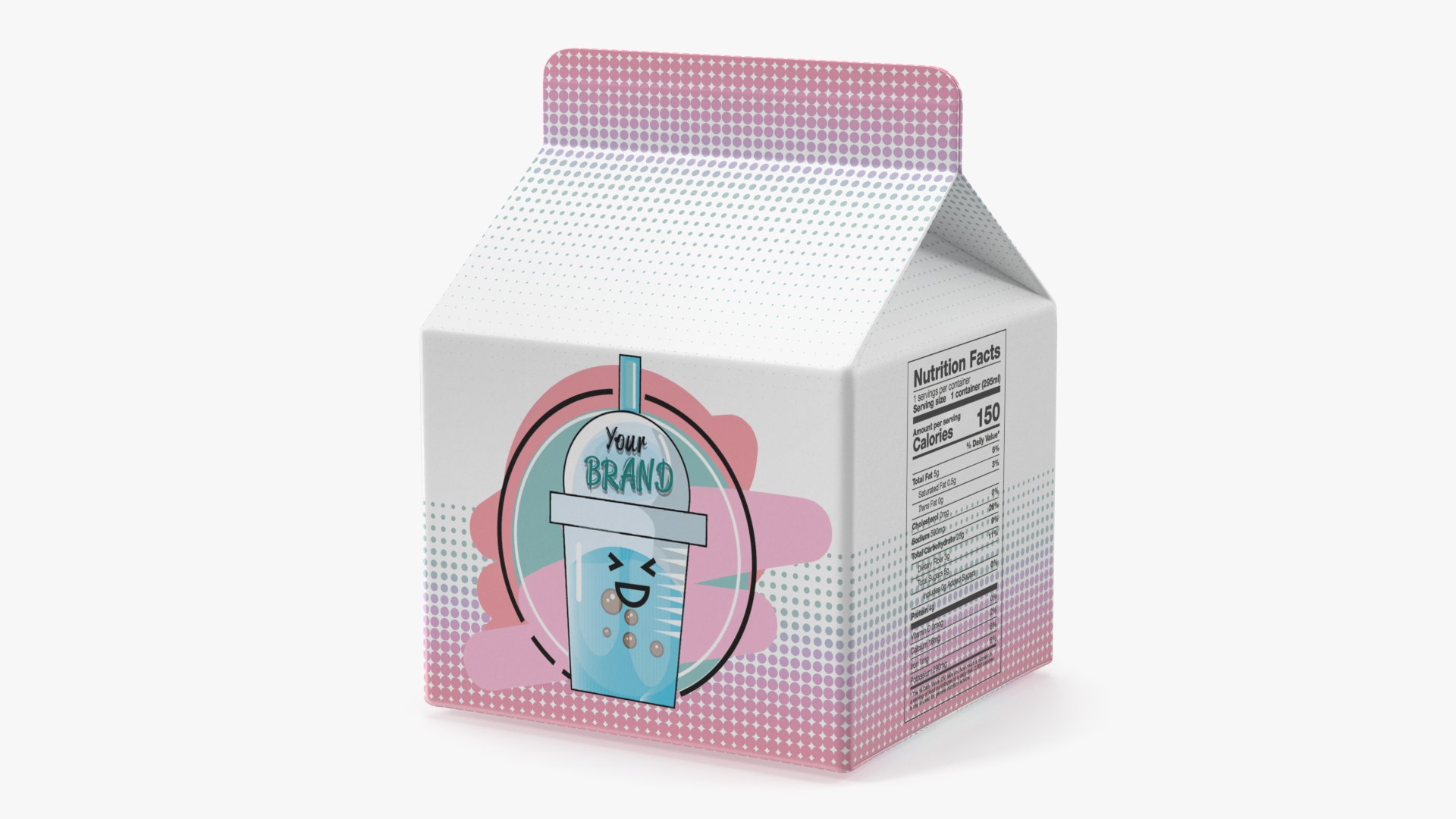 3D Gable Top Carton Package Mockup Pink model - TurboSquid 1925355