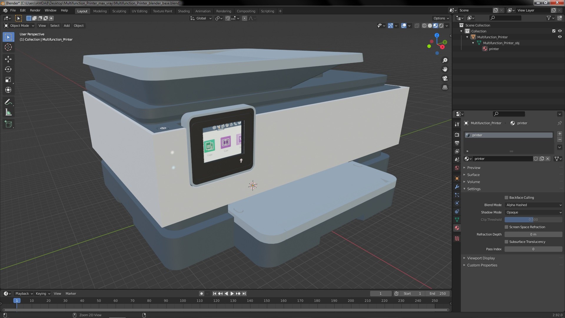3D Multifunction Printer - TurboSquid 1843115