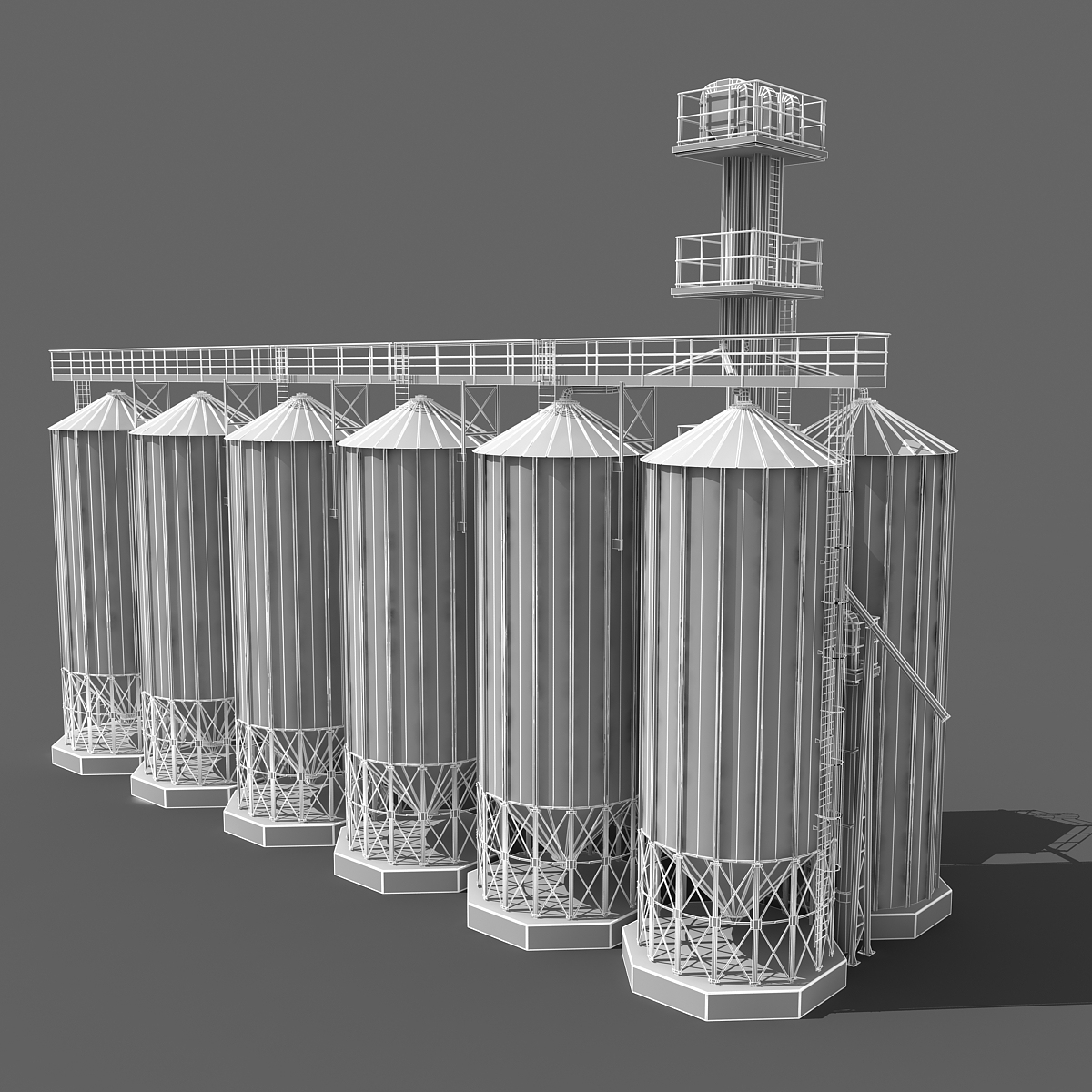 silo scene 3d model