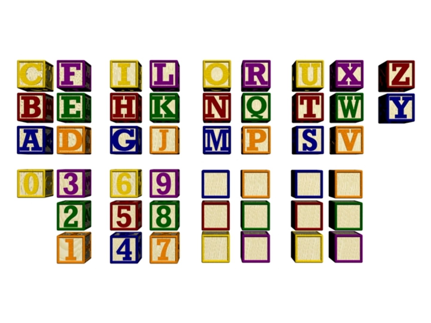 3d Children Blocks Model