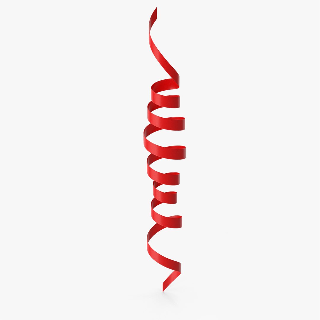 Red Curly Ribbon 3D - TurboSquid 2028086