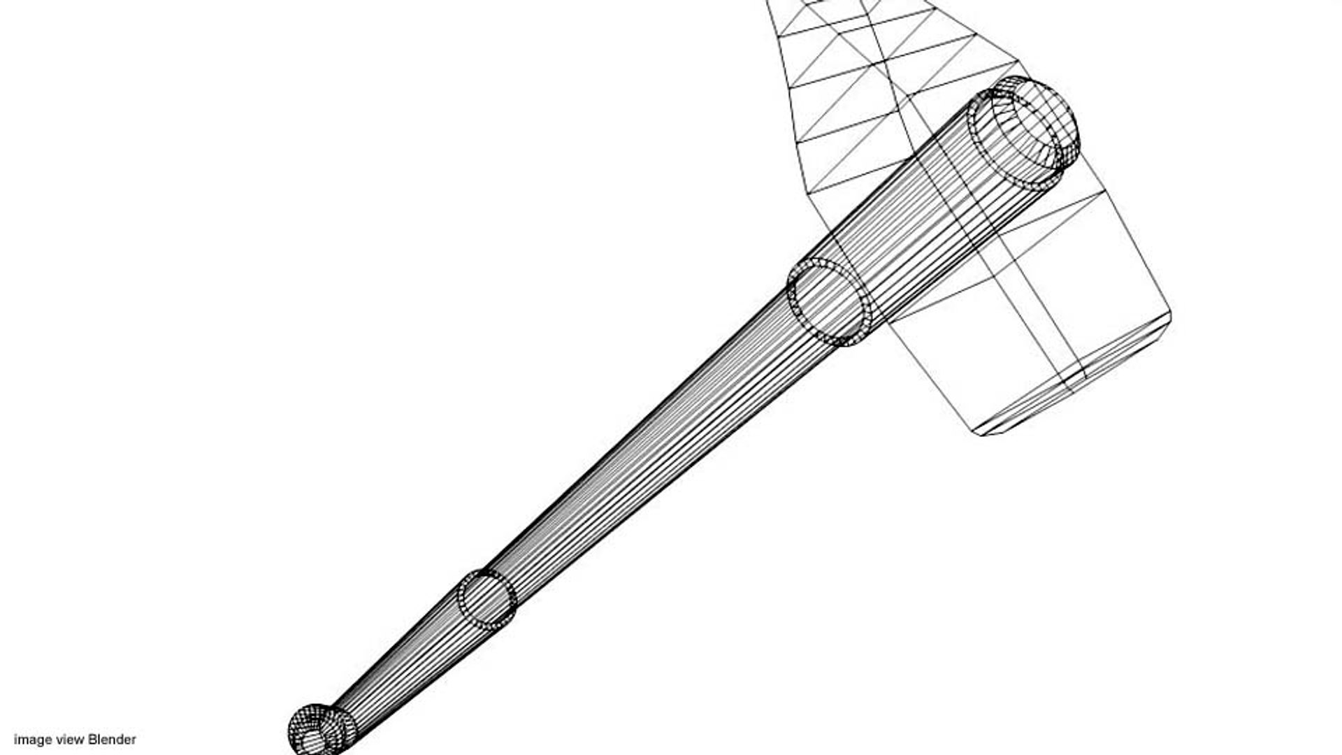 3d Civil Tool Hammer Model