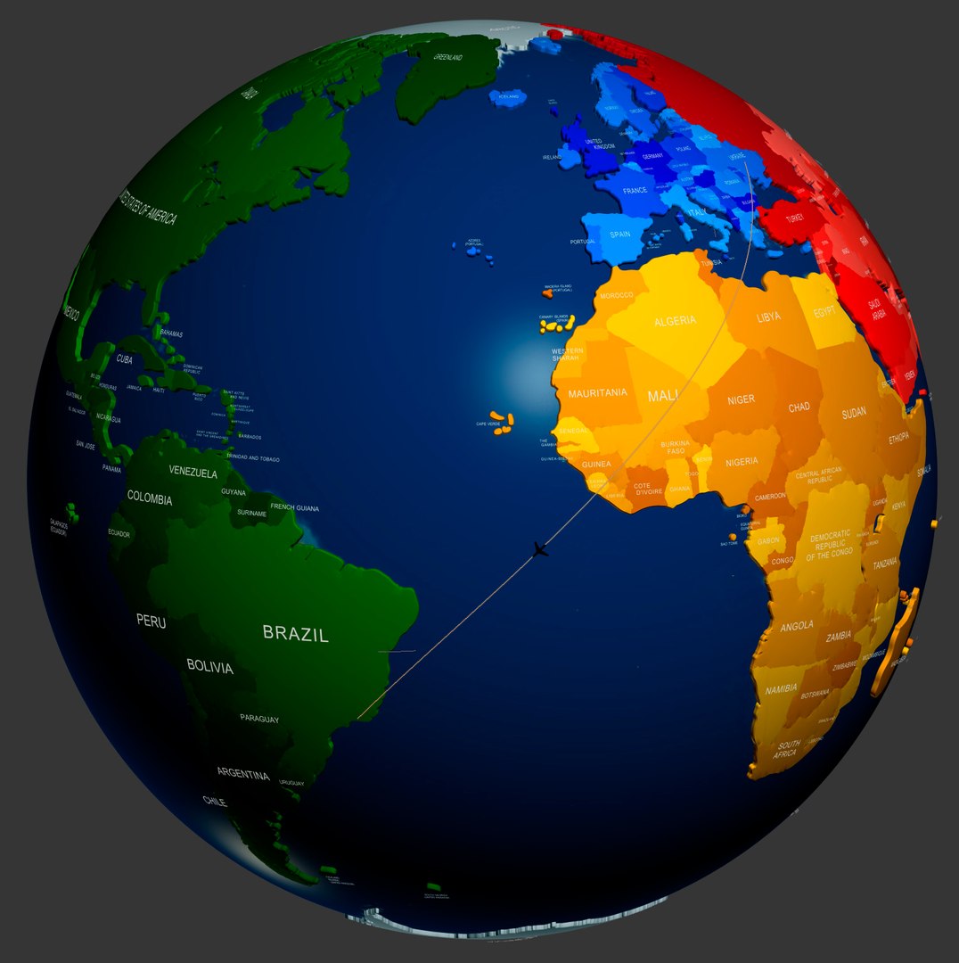 globe earth 3d max