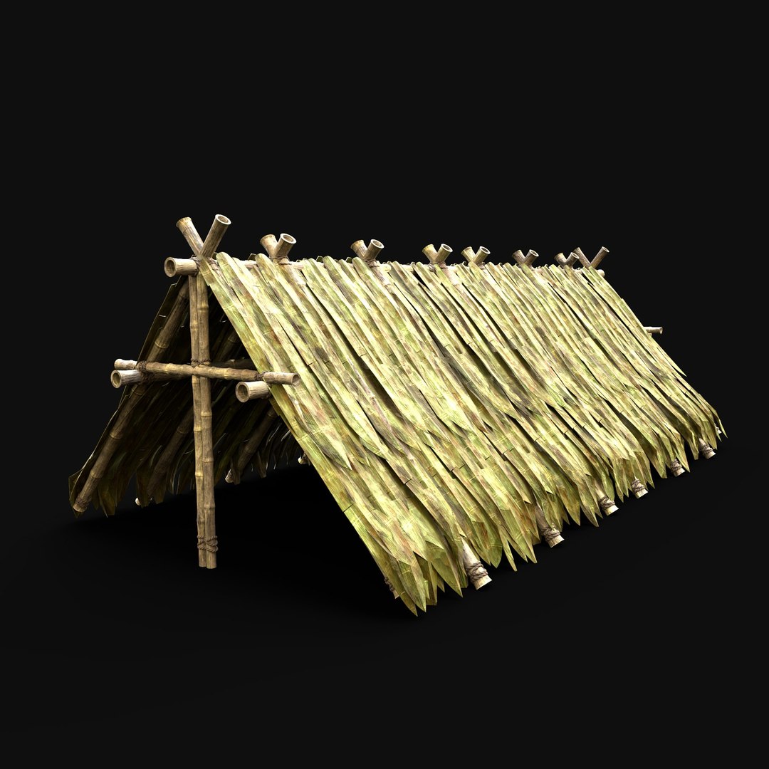 3D BAMBOO SHELTER HIDE HOUSE TREE JUNGLE HUT SURVIVAL CASTAWAY ...