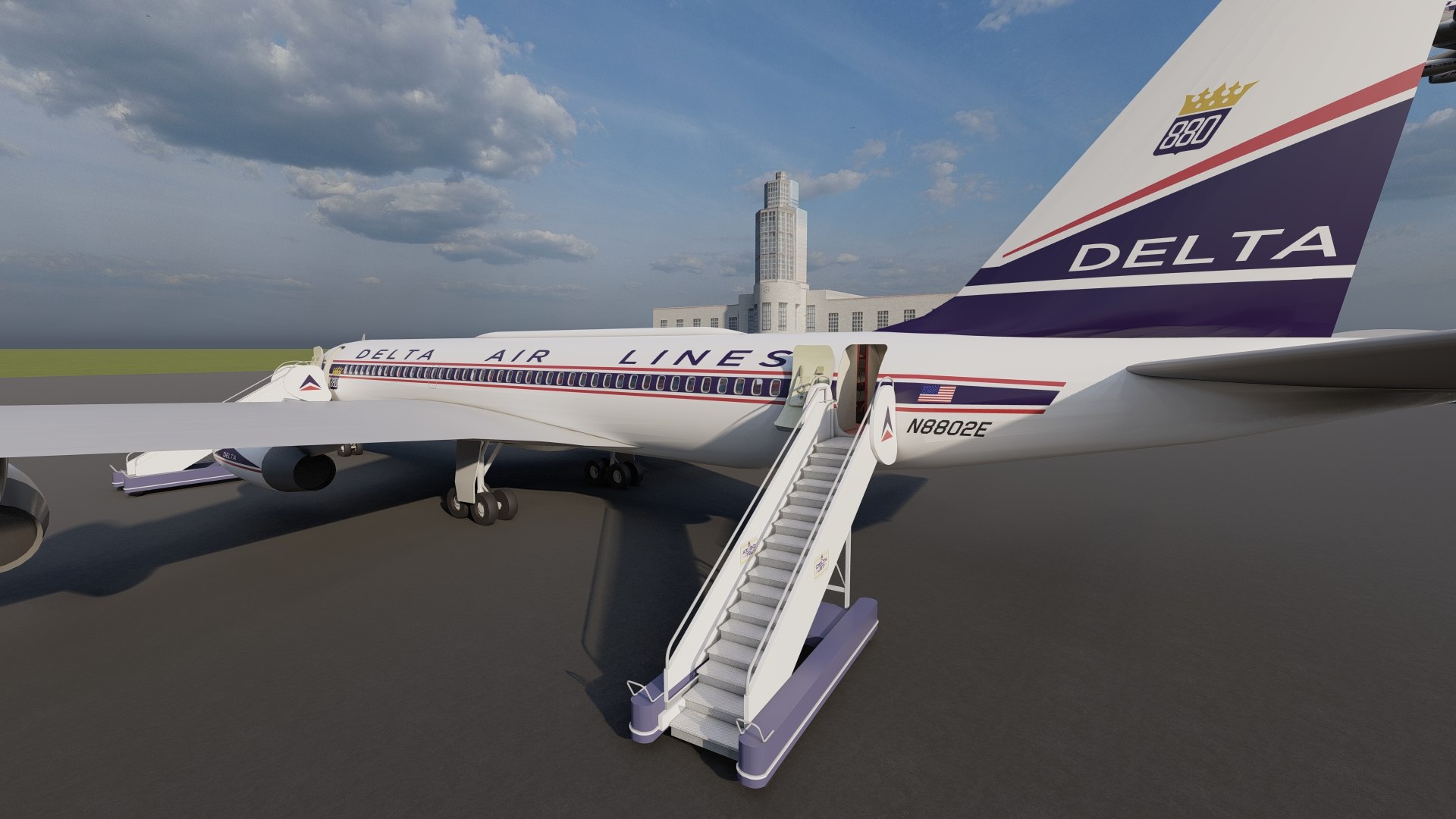 3D Delta Airlines Convair 880 And Douglas DC 8 11 - TurboSquid 2324564