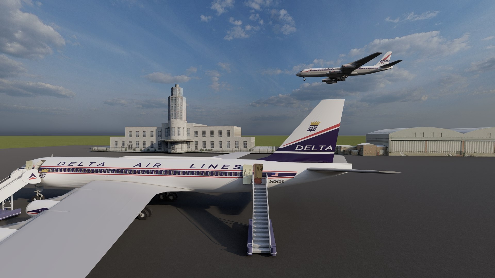 3D Delta Airlines Convair 880 And Douglas DC 8 11 - TurboSquid 2324564
